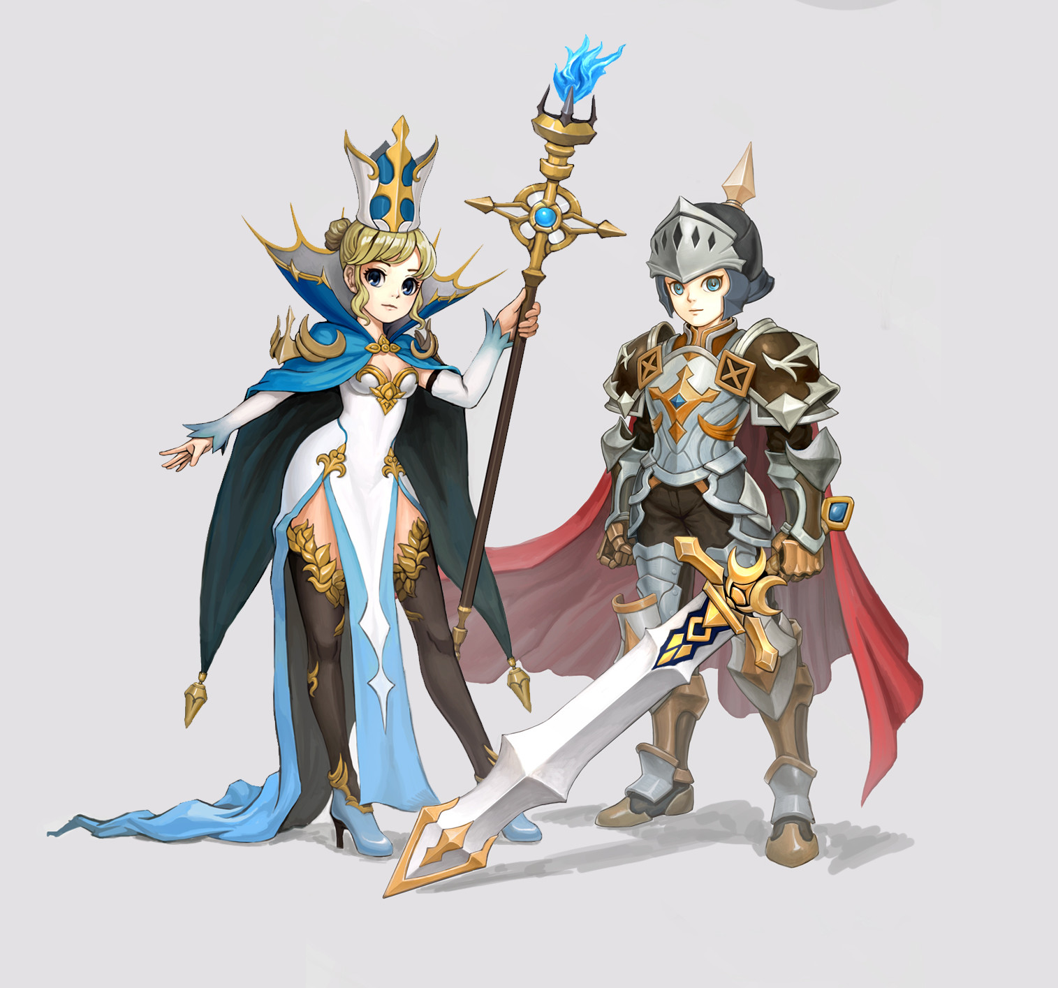 ArtStation - Healer and Knight (with character sheet)