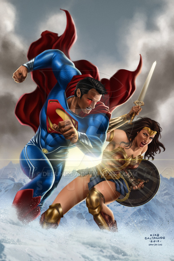 KIKO Salipande - Superman no.211 cover recreation after Jim Lee
