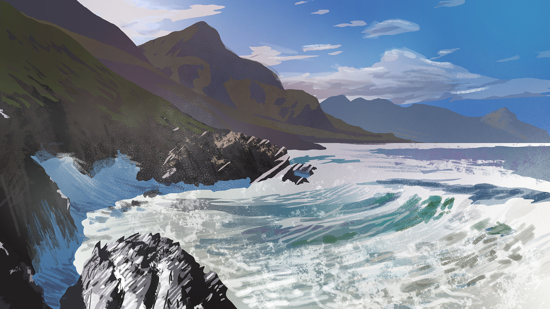 ArtStation - Shore Cliff Study