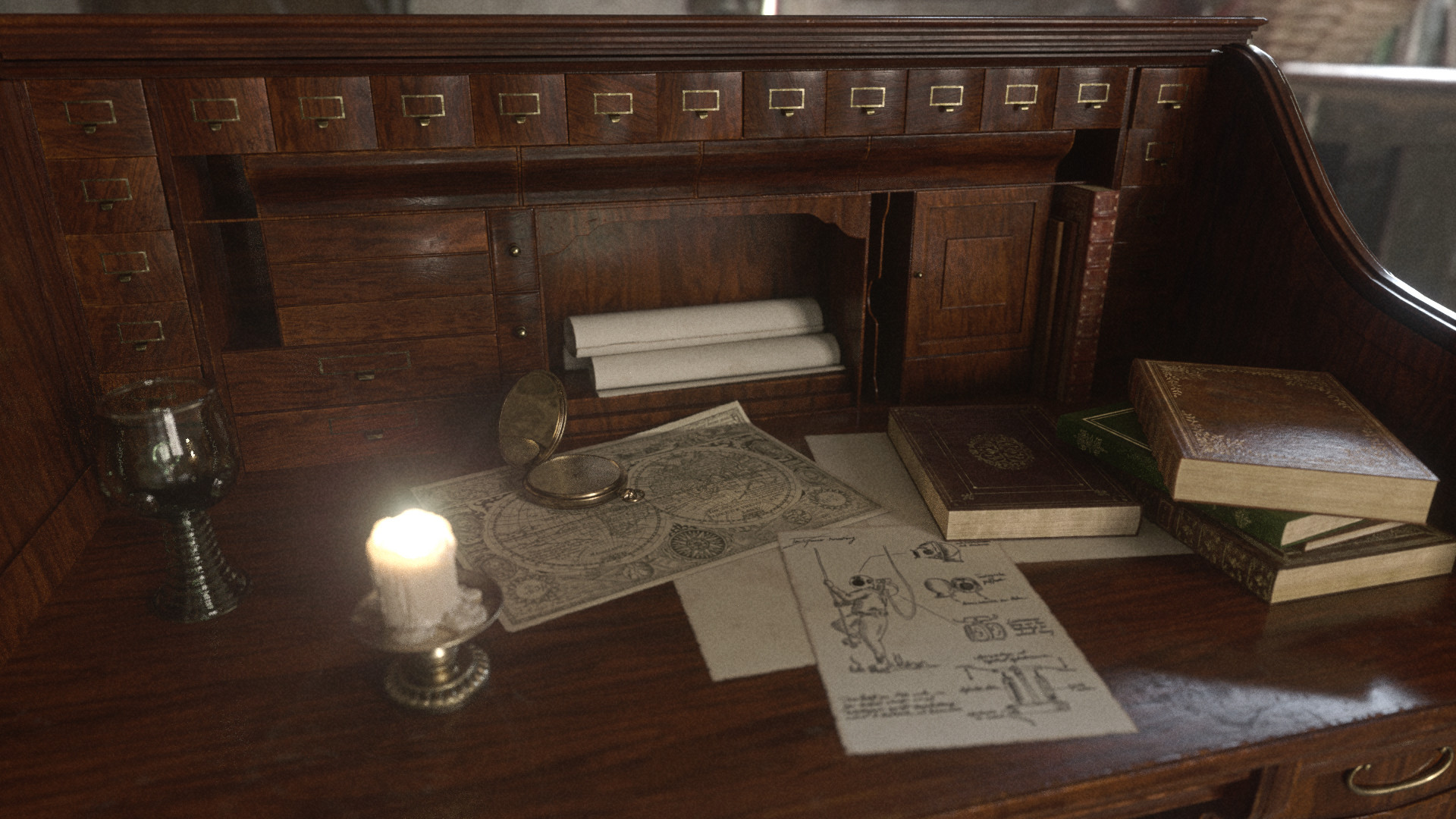 ArtStation - Desk scene final