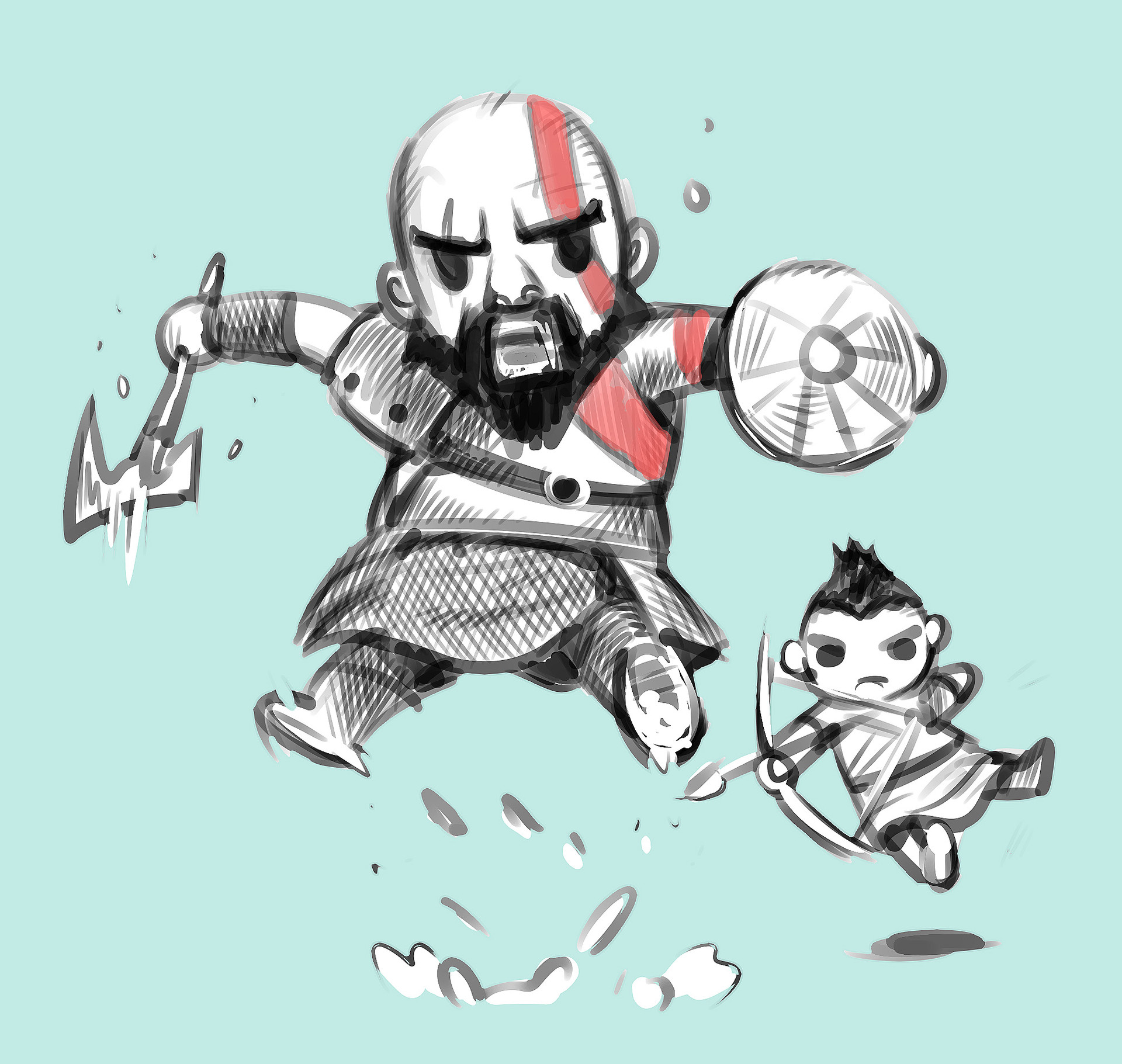 ArtStation - God Of War 4 cute sketch Fans Art