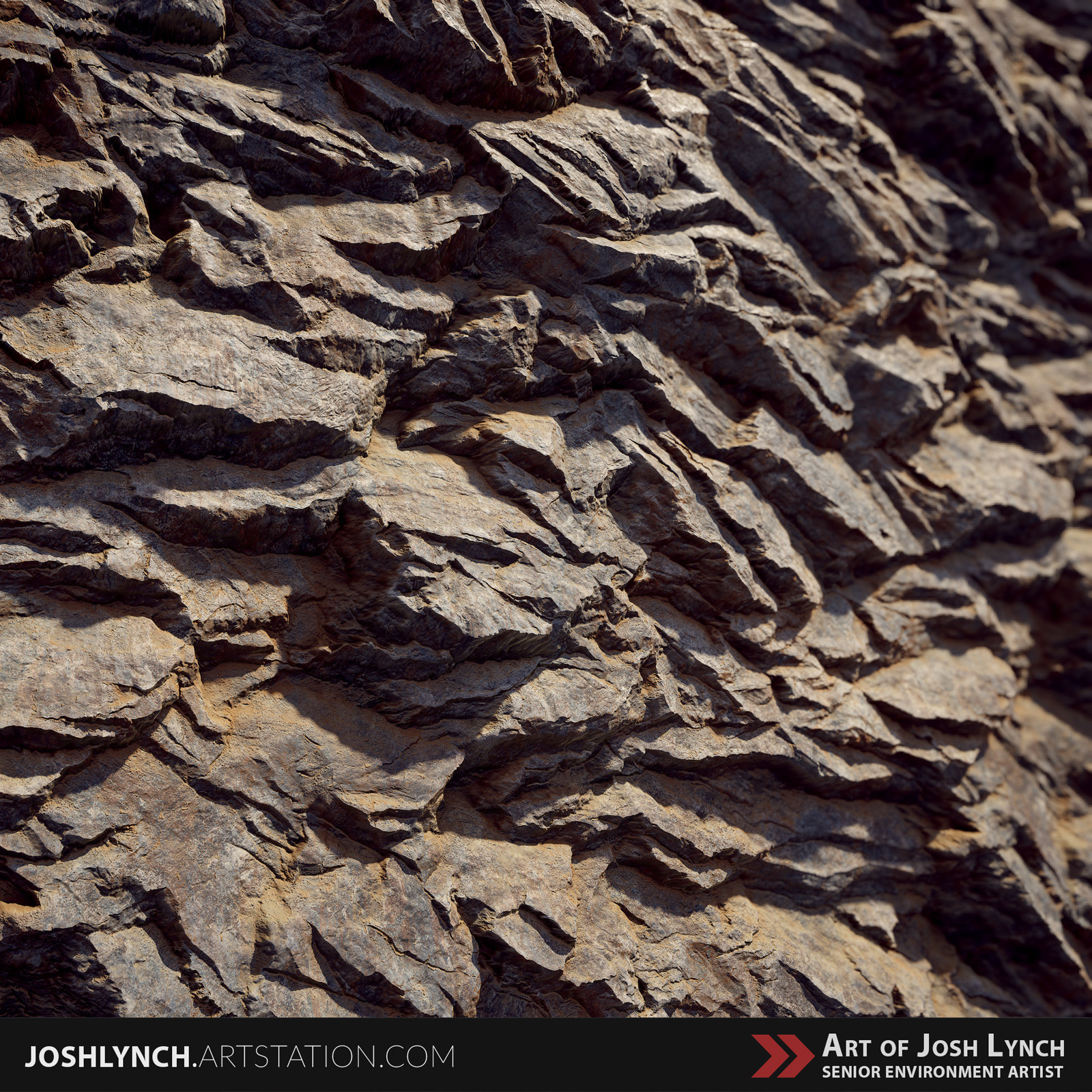 Joshua Lynch - PBR Procedural Rock Wall Material Study 02