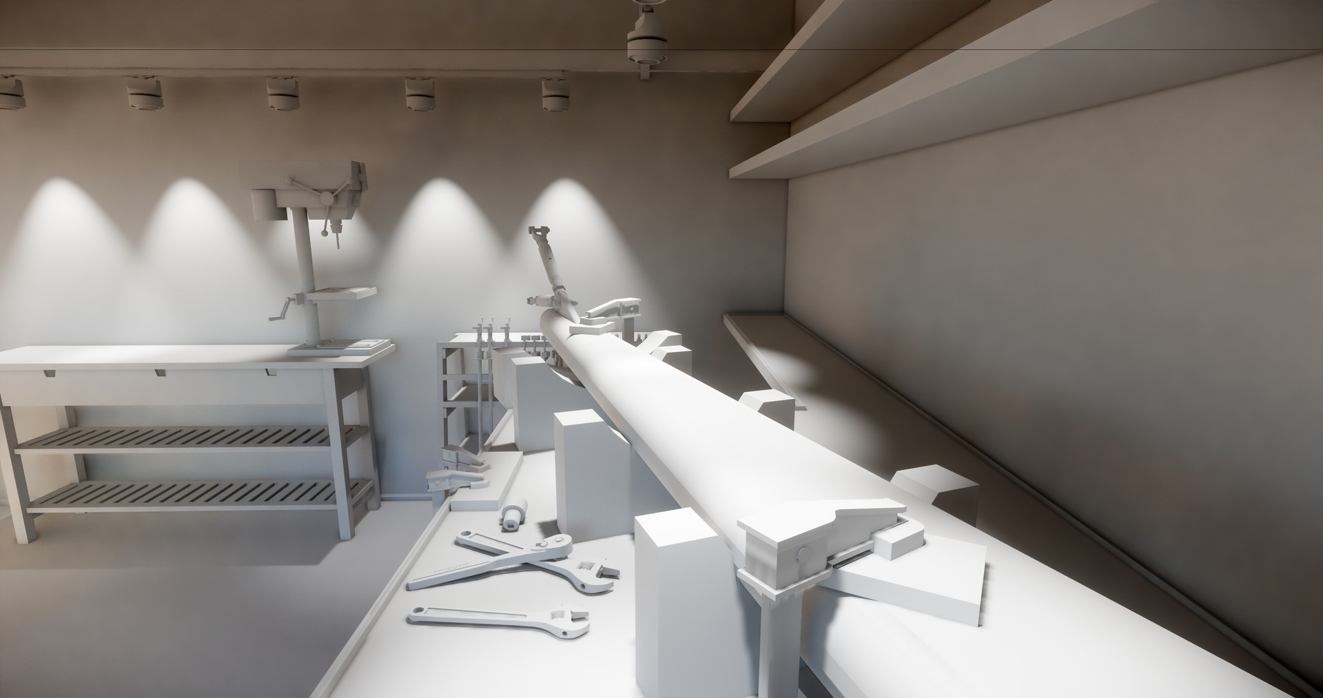 Hans-sen Hoefer - Shipwright's Workshop (Clay Render + Process / In ...