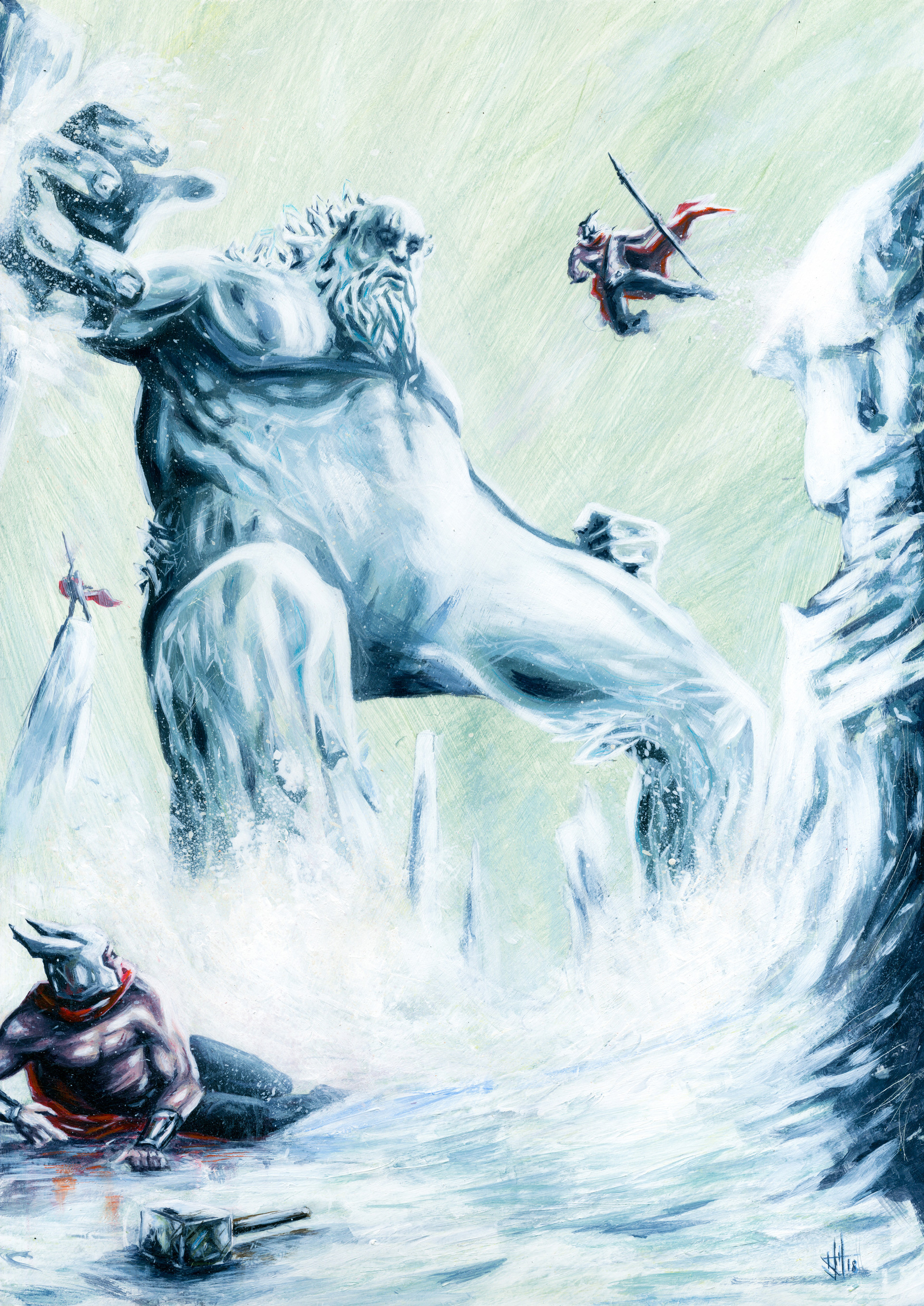 ArtStation - Ymir Vs Odin and His Brother
