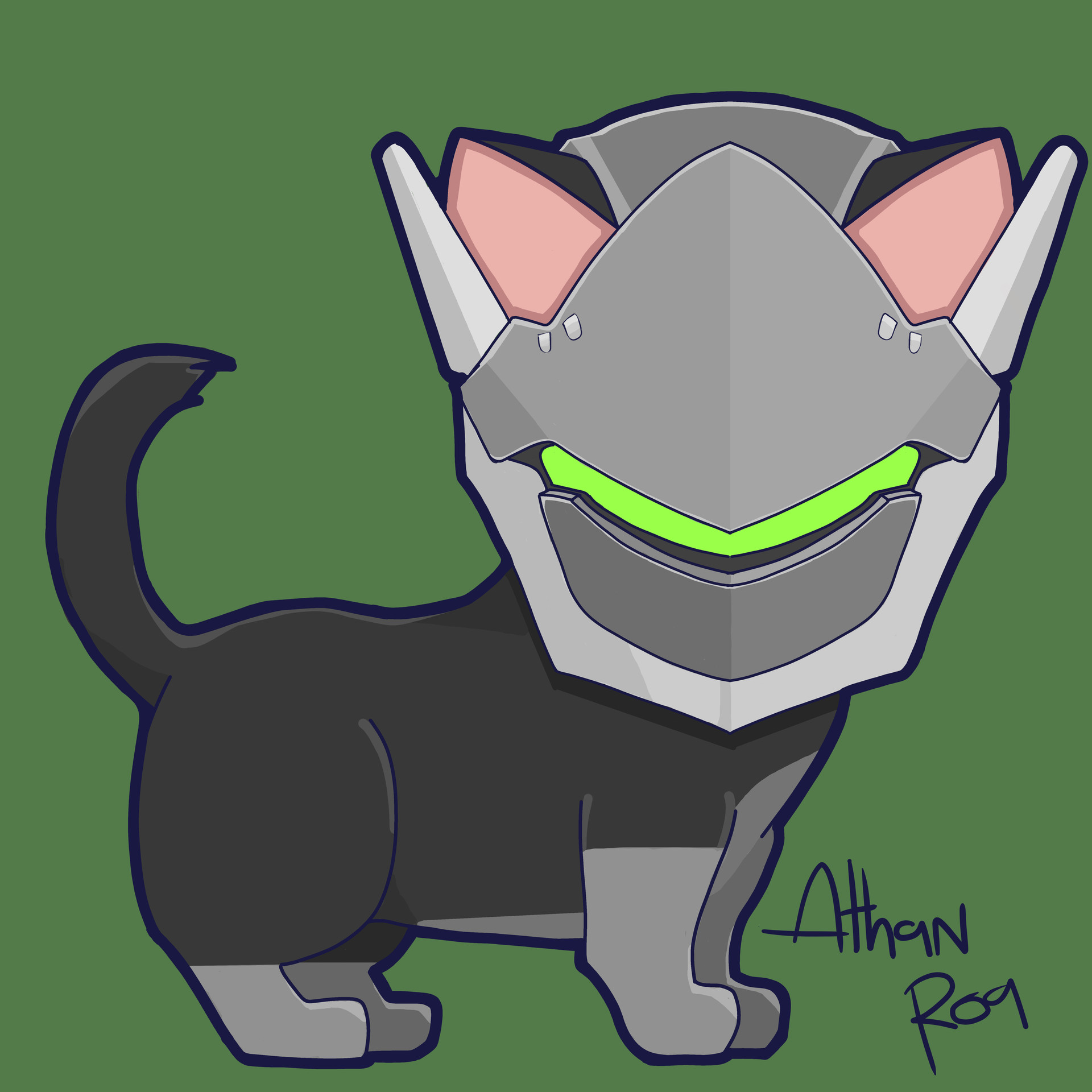 how to draw genji cat