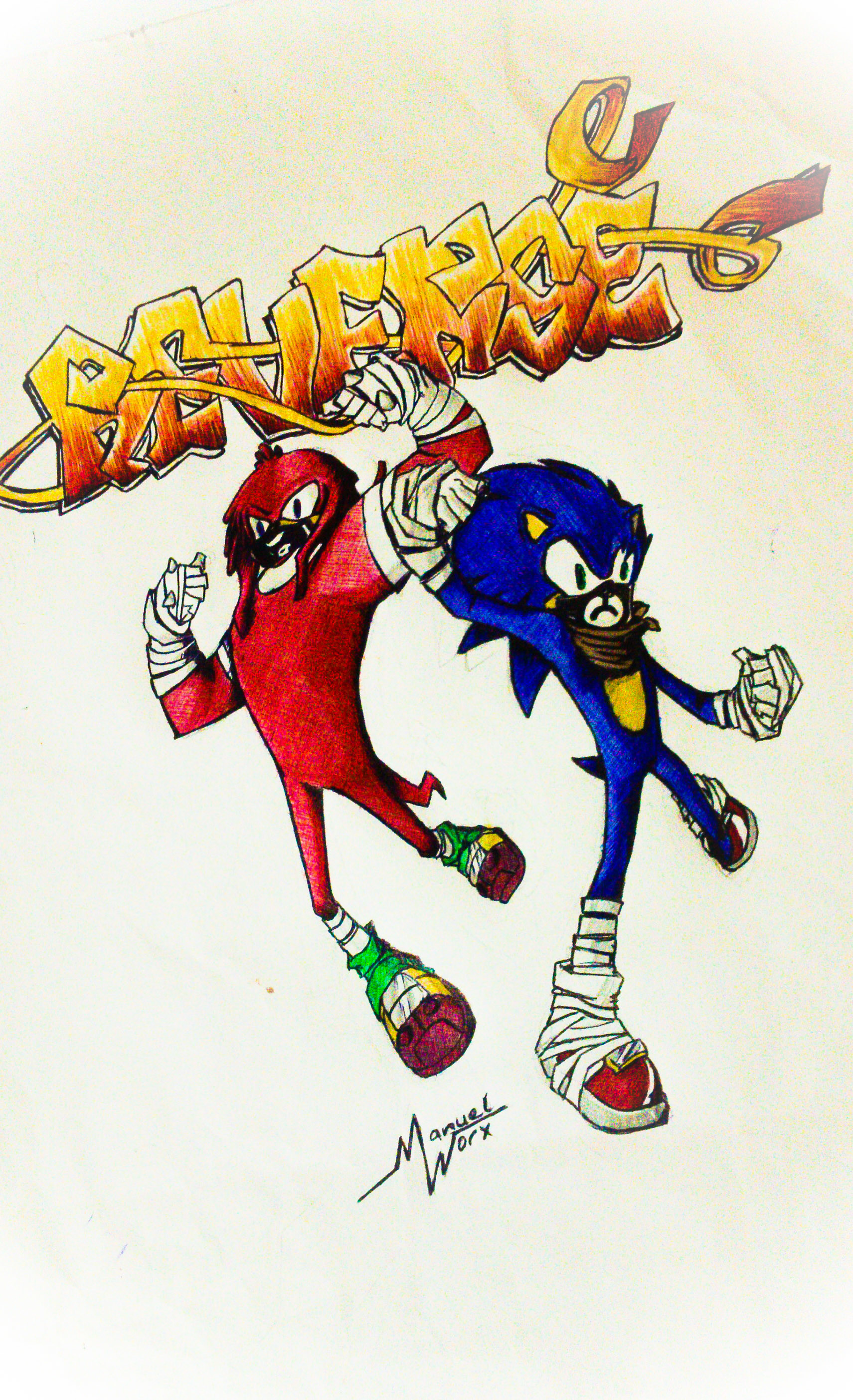ArtStation - Sonic and knuckles hit em folks!!!