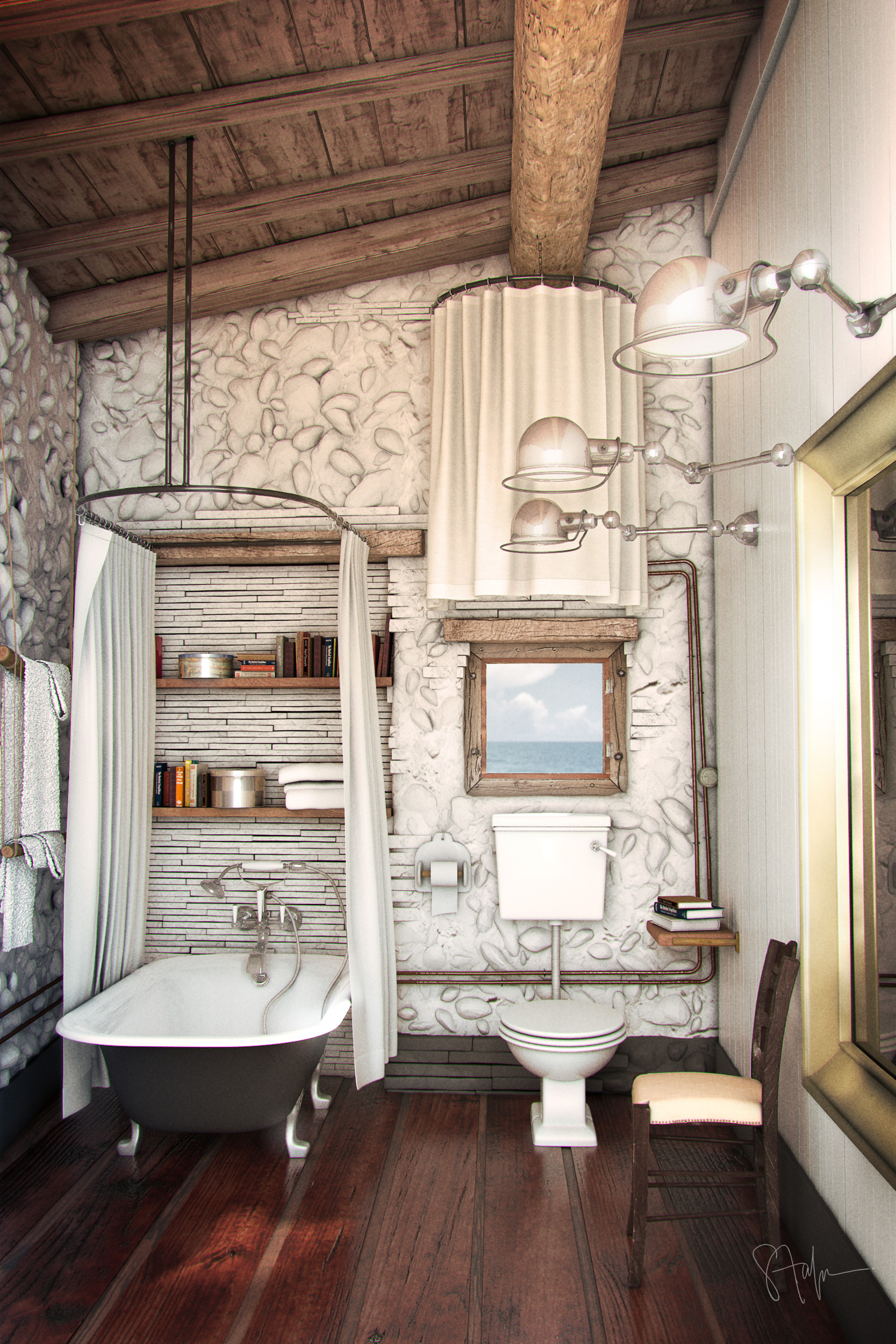 ArtStation - Dirty chic bathroom