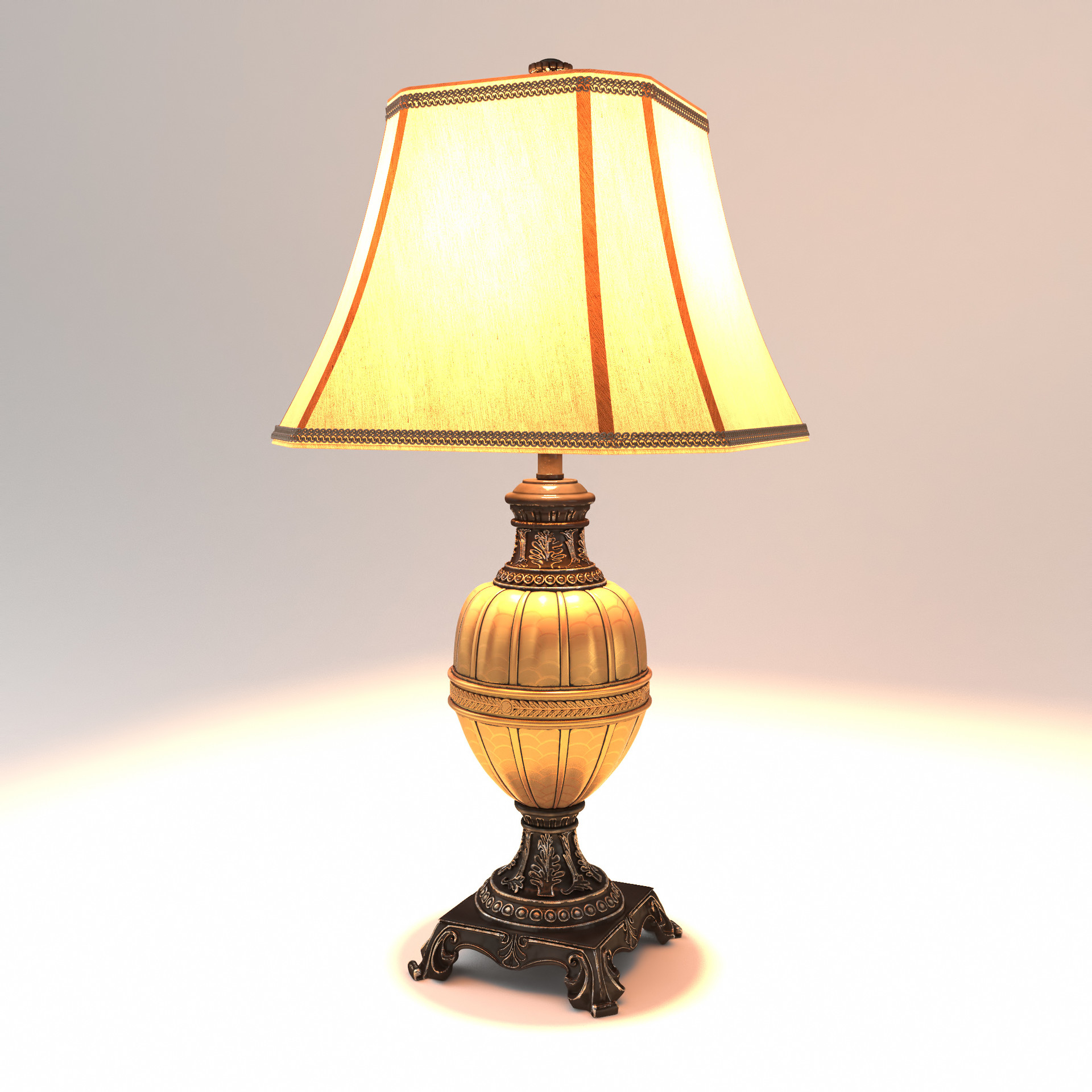 ArtStation - Antique Gold Table Lamp