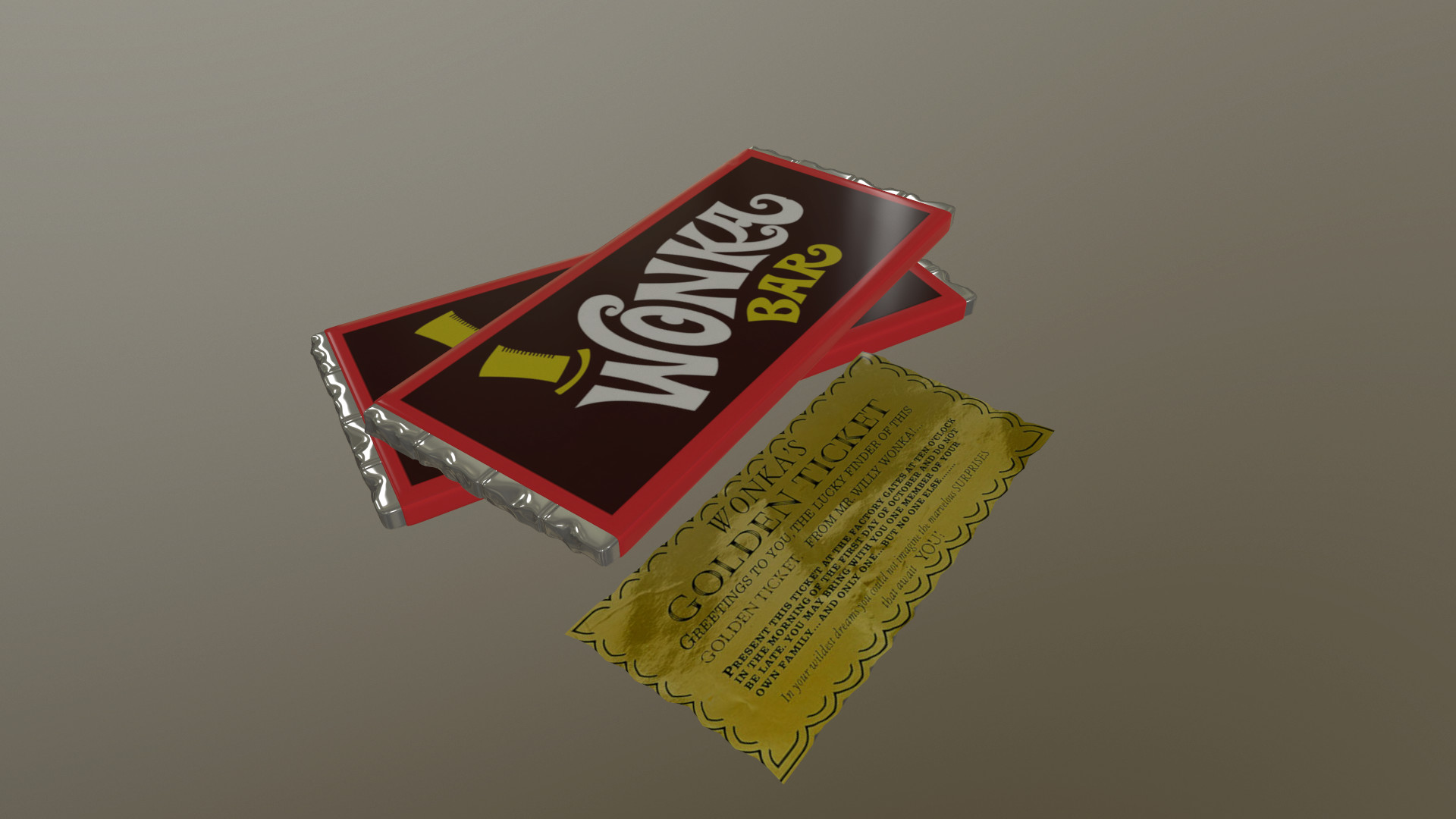 ArtStation - Wonka Bar & Golden Ticket
