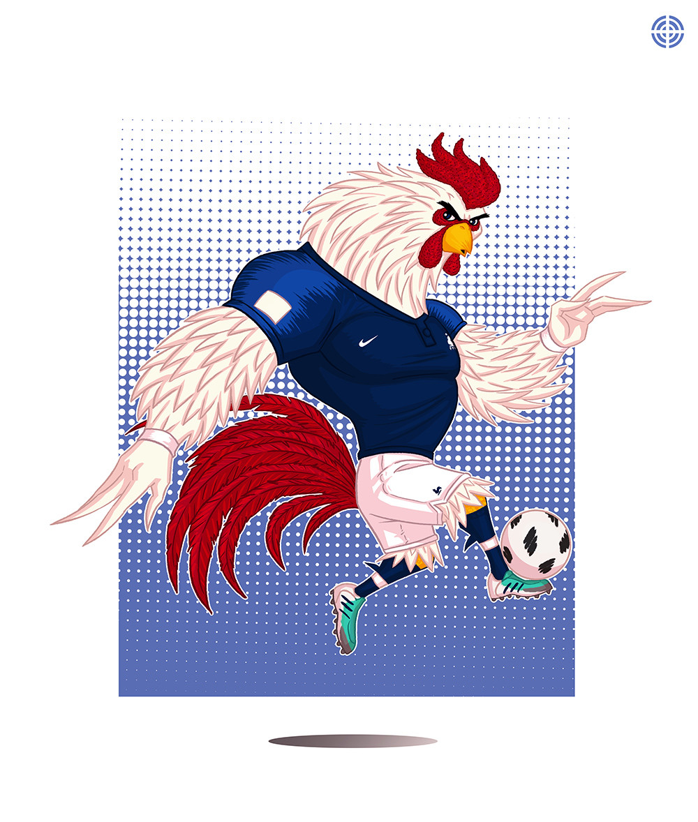 Arturo Aguirre Art - World Cup Squad - Bull and Rooster