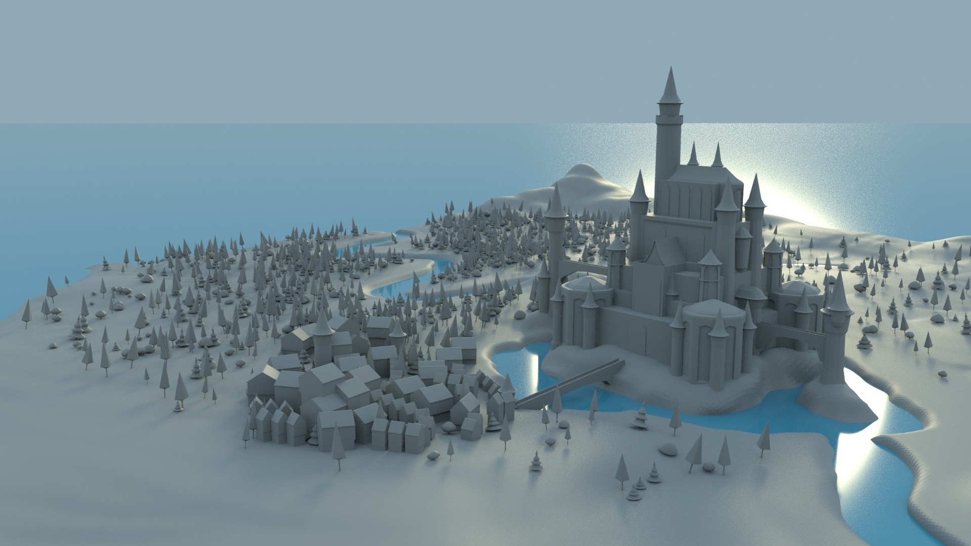 ArtStation - Low Poly Kingdom, M.A.S.H experiment.