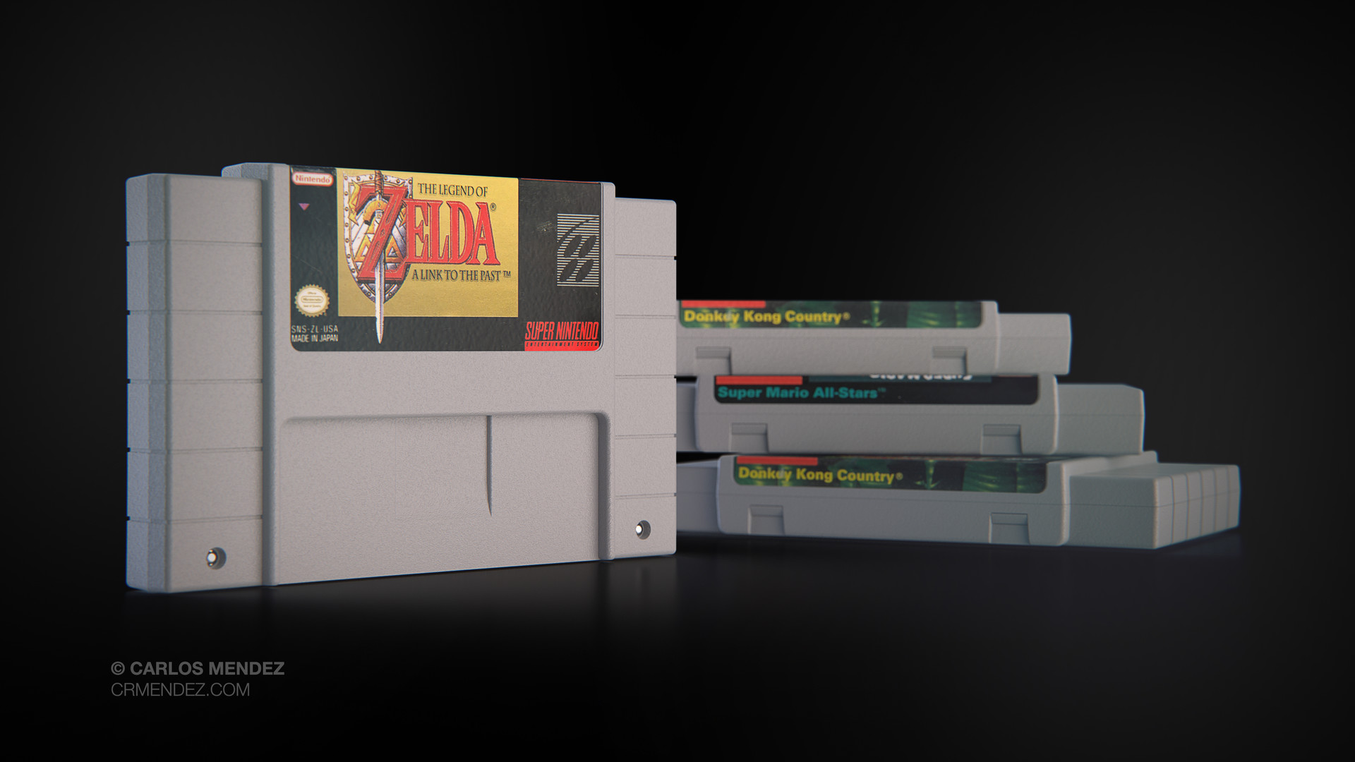 ArtStation - SNES game cartridges