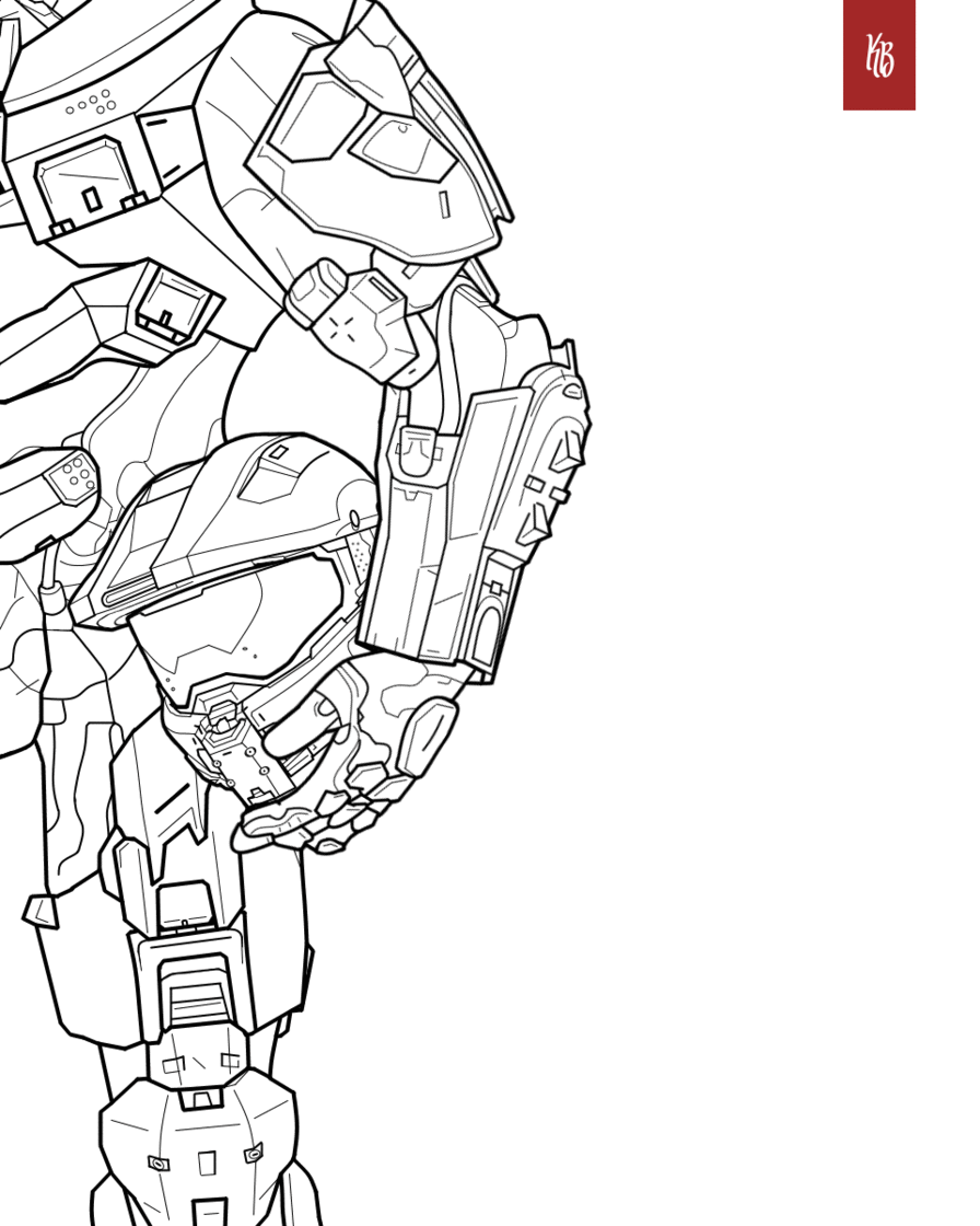 coloring page master chief