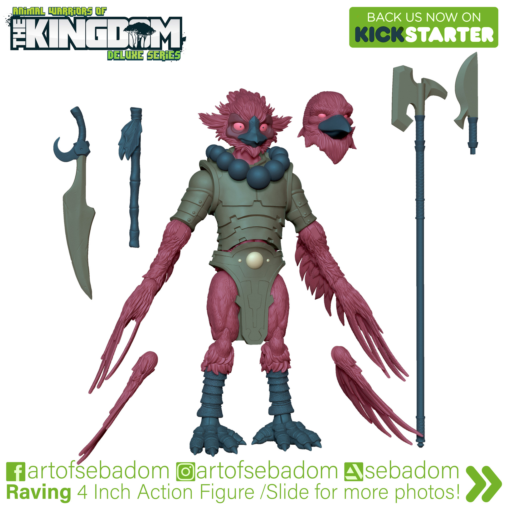 Raving 4 Inch Action Figure from Animal Warriors of the Kingdom Deluxe ...