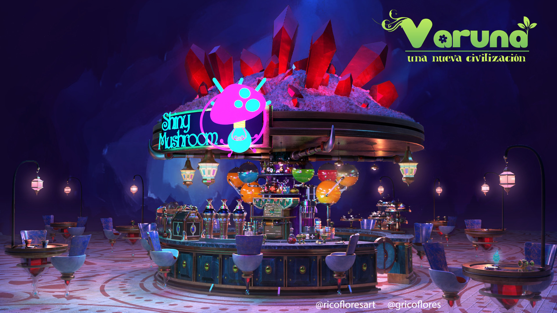 ArtStation - Bar 'La seta brillante - 'Shiny mushroom' Bar