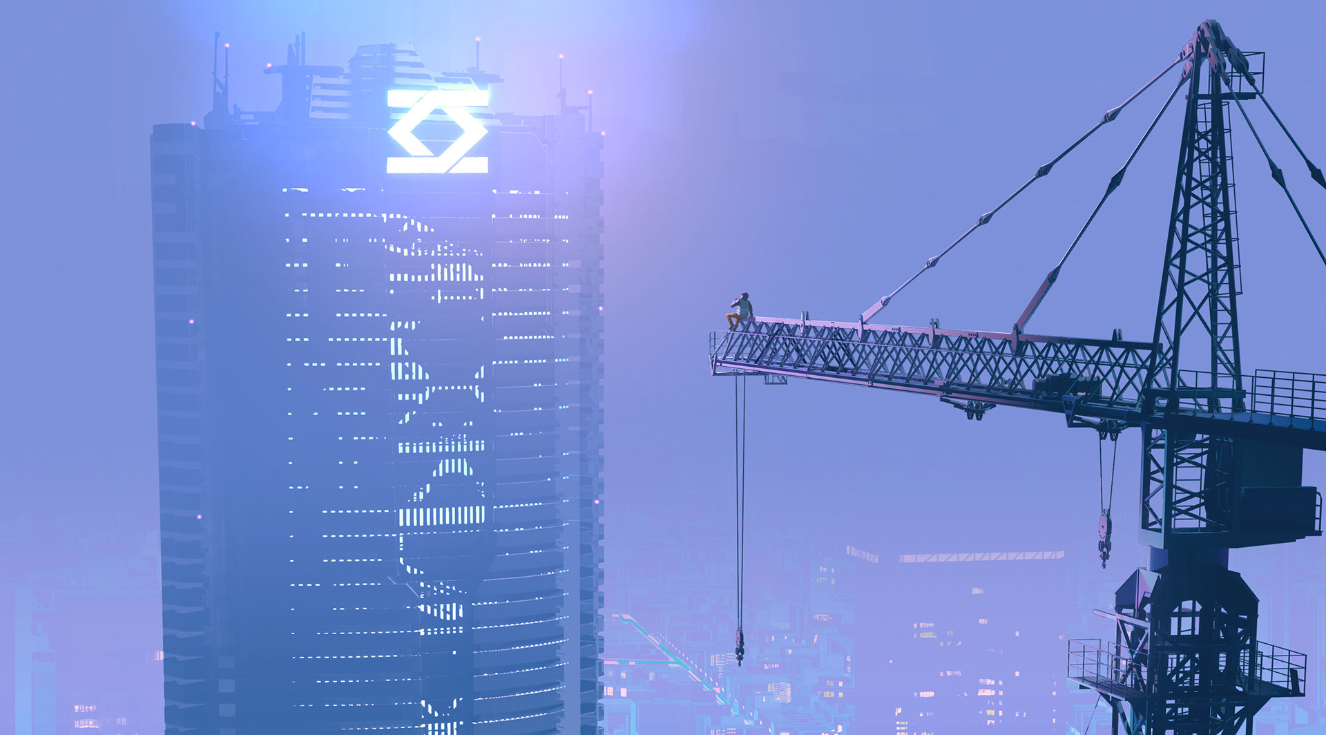 Paco Rocha - Night crane landscape