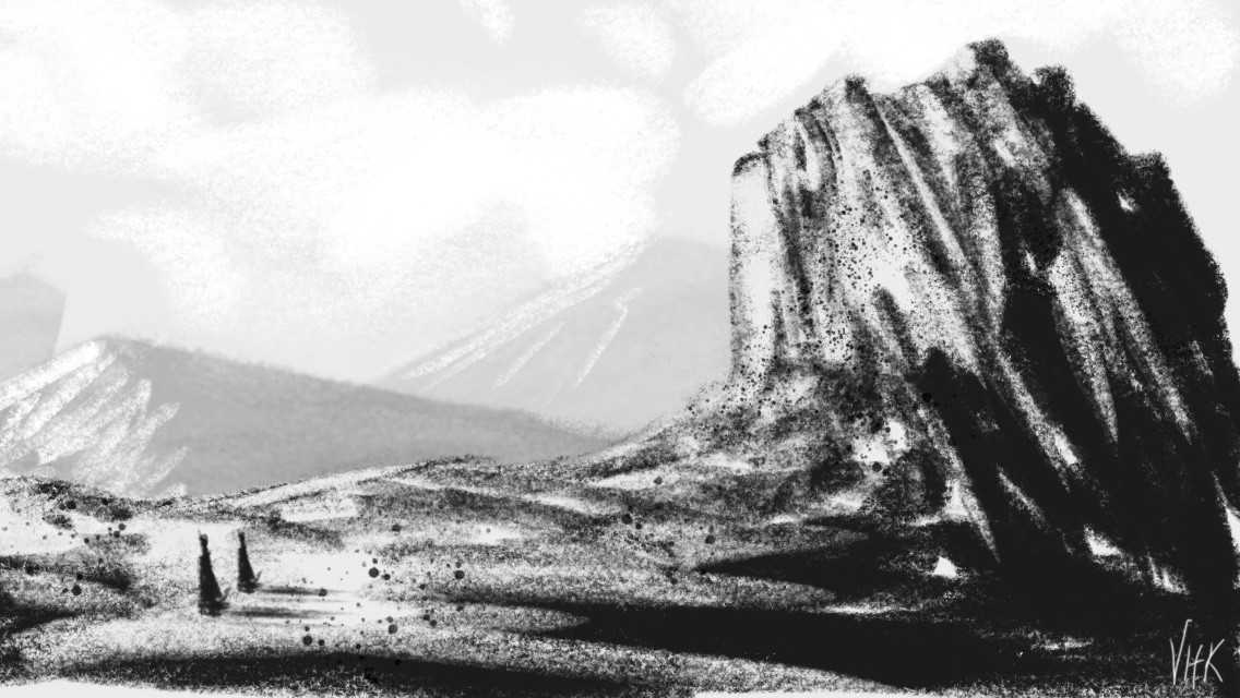 ArtStation - Procreate Pocket Charcoal Mountain