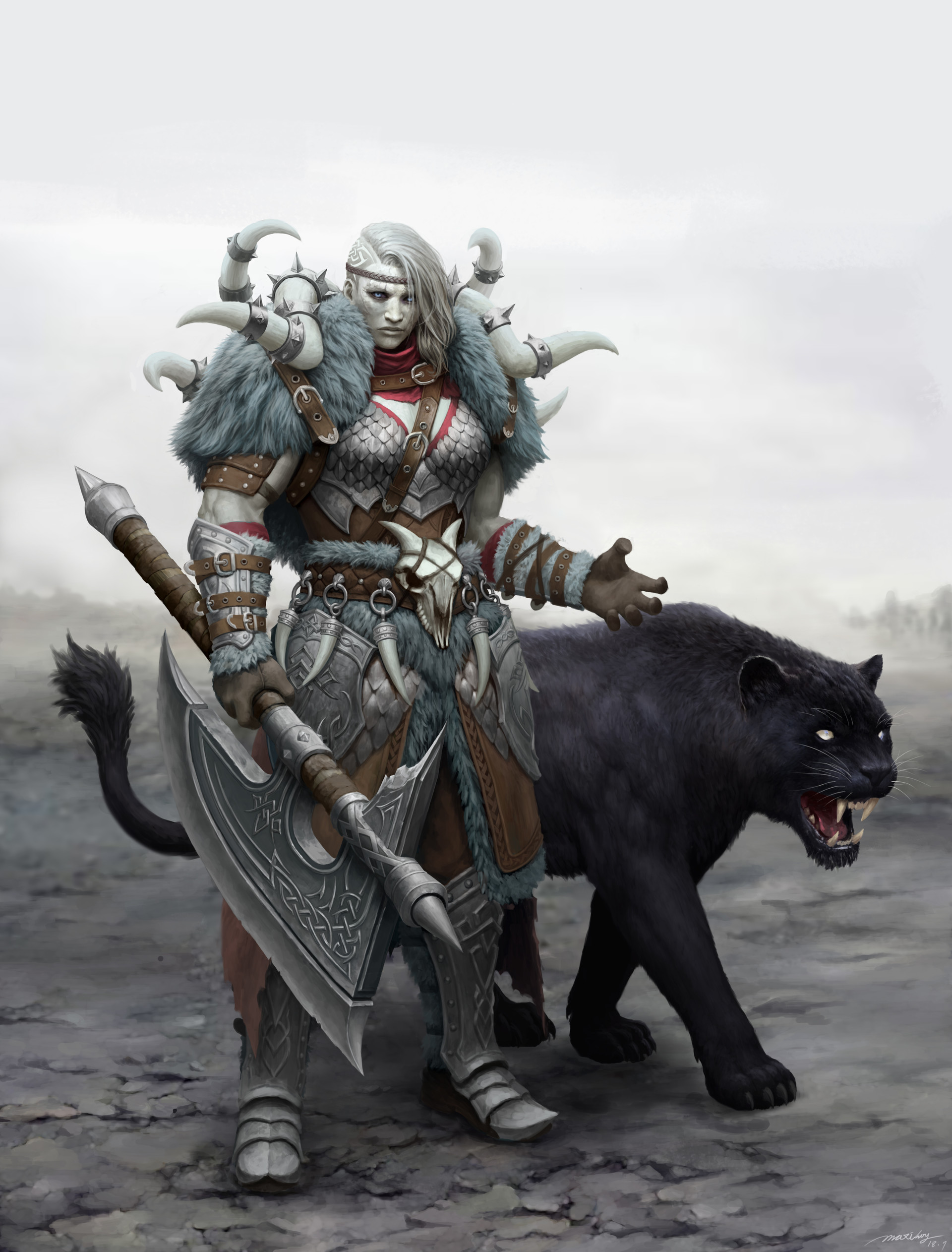 ArtStation - panther & warrior