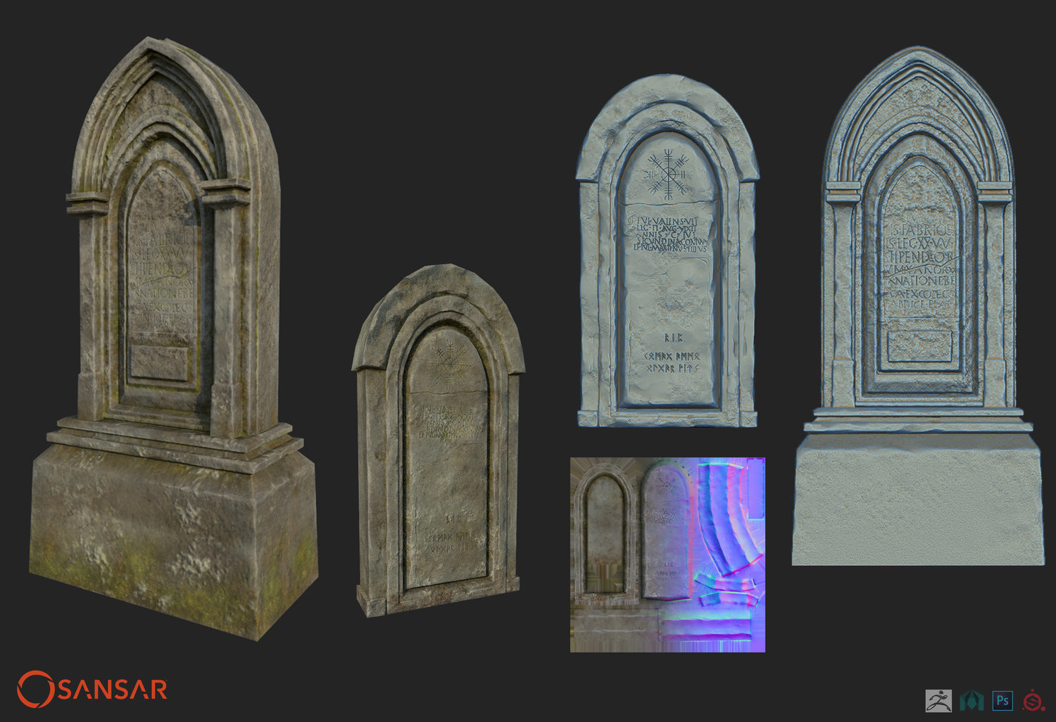 Alyssa Raven - Halloween Set Props - Tomb Stones and Candles