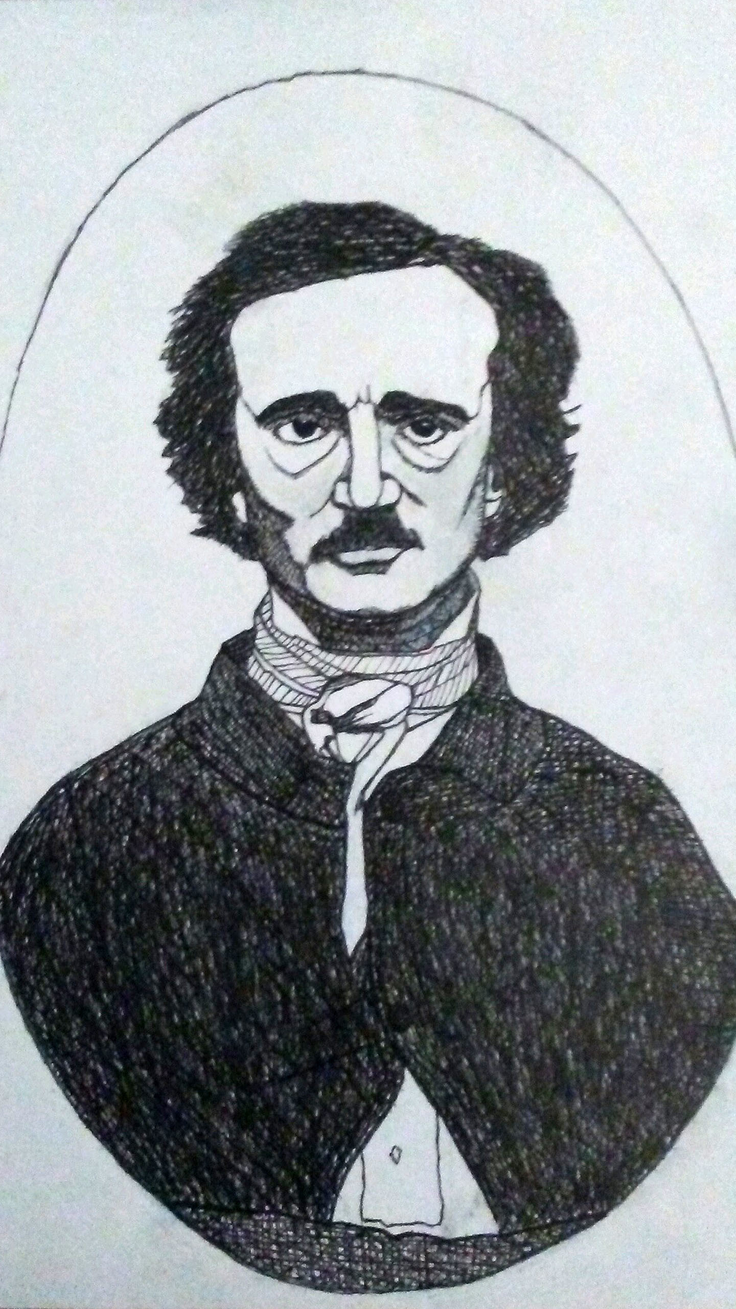 ArtStation - Edgar Allan Poe (Pen and Ink) Illustration Art on Bristol ...