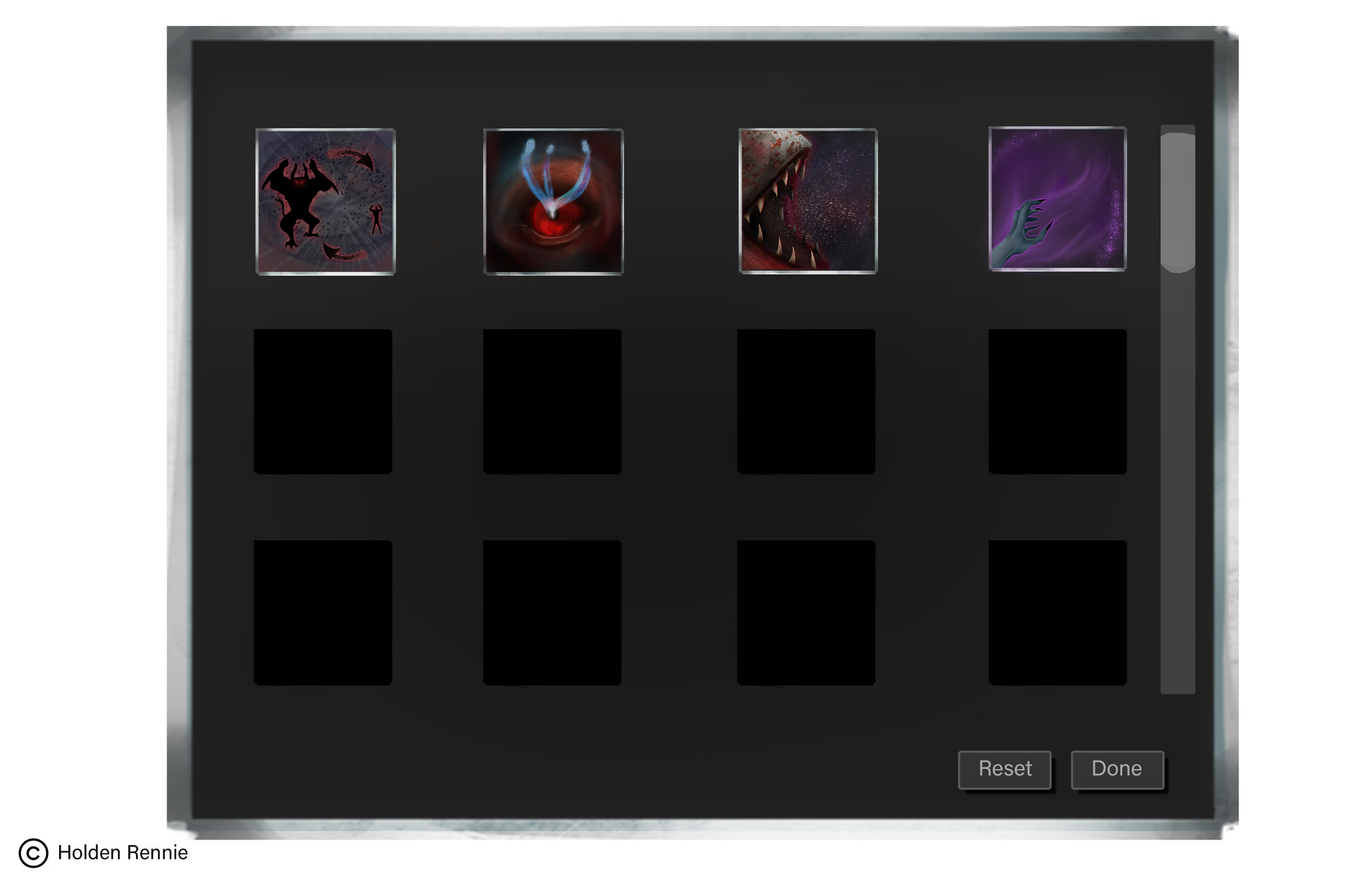 ArtStation - (School Project) Game/Skill Icons with a basic UI