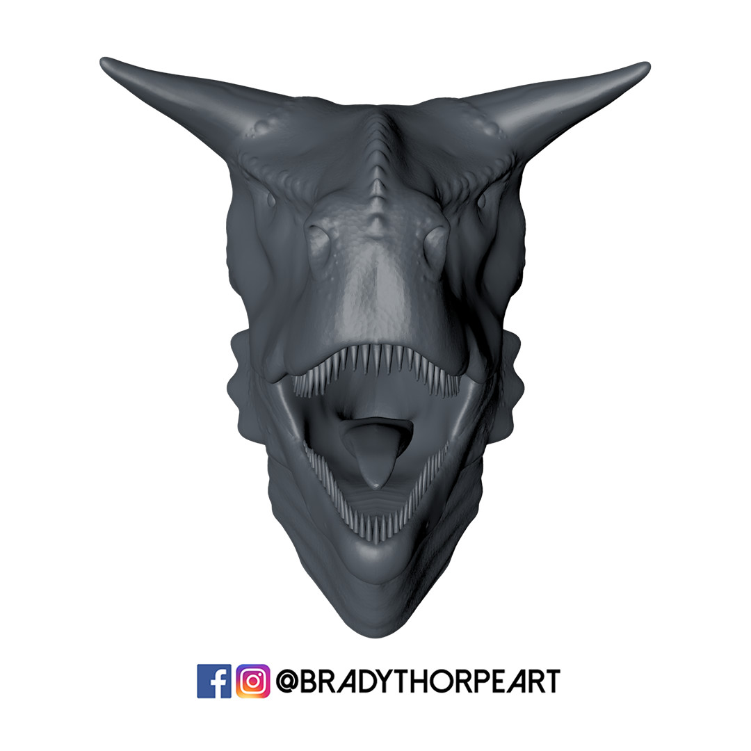 carnotaurus head front view