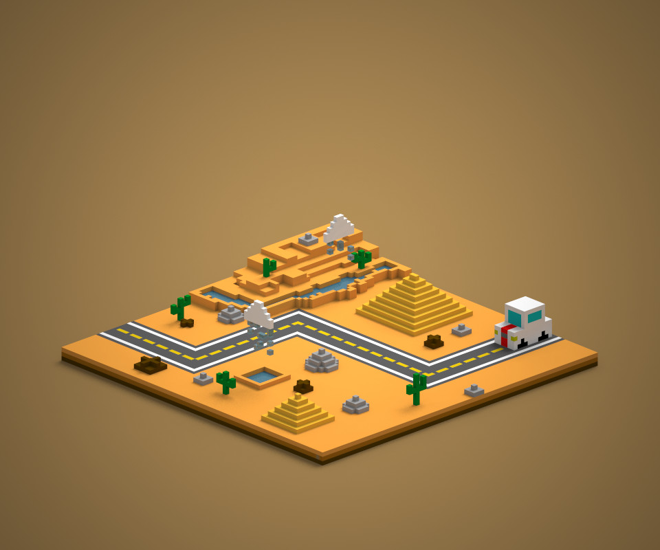 ArtStation - Voxel Desert Mobile Game