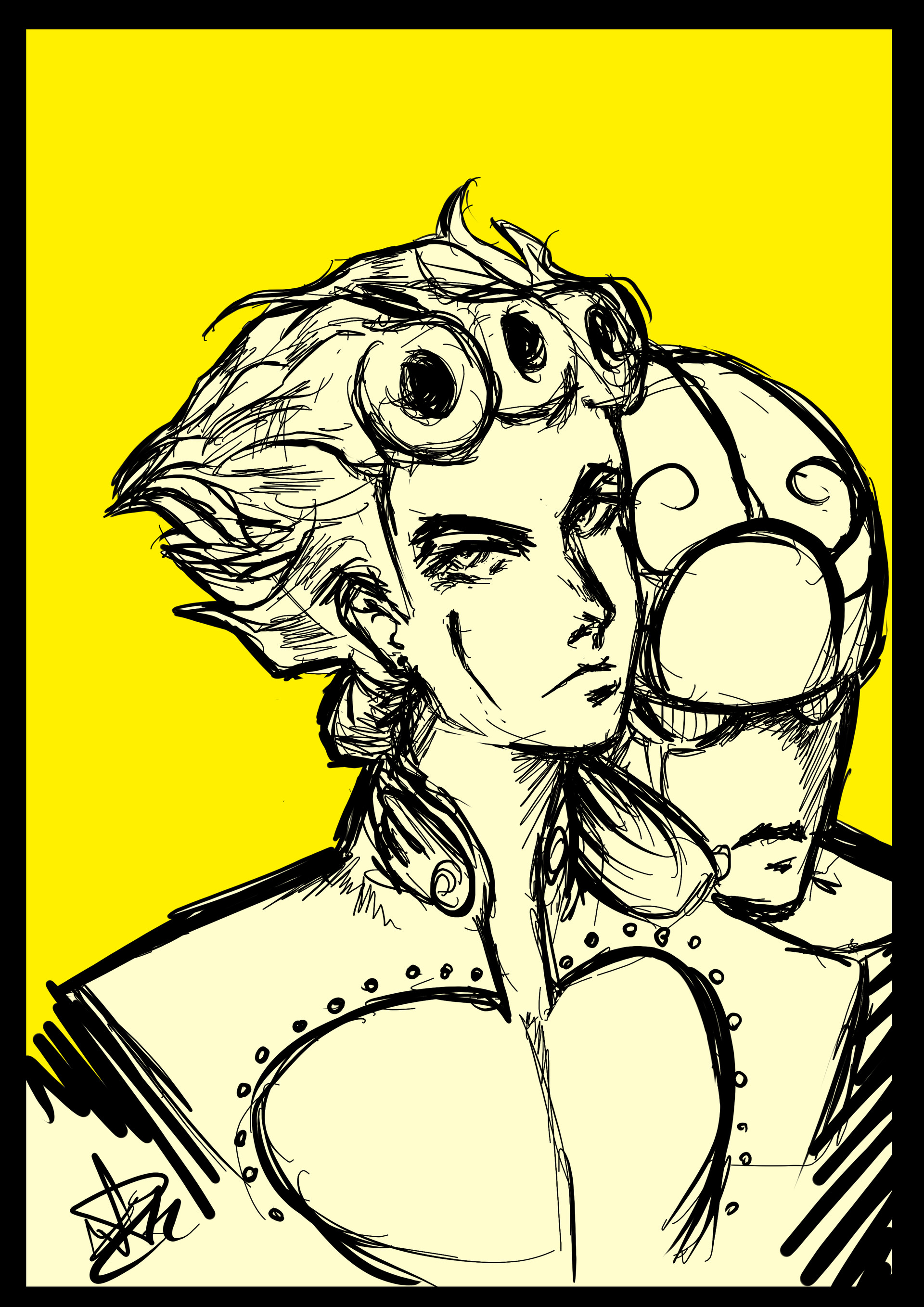 how to draw giorno giovanna