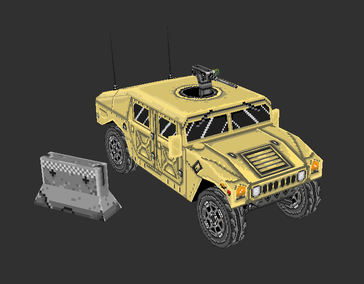Dennis Griesheimer - Low poly Hummvee pixel art diorama