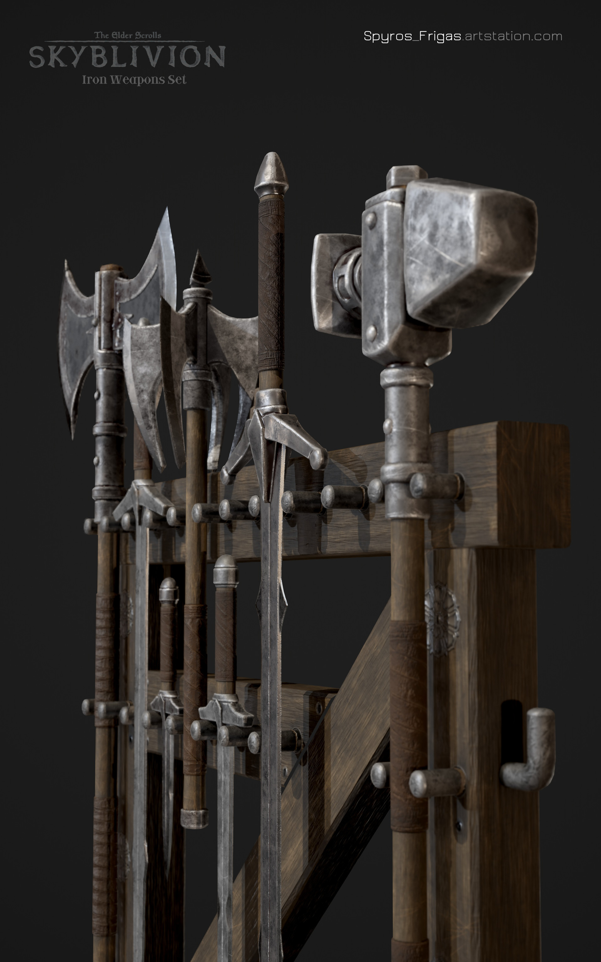 Spyros Frigas - Iron Weapons Set Display (Elder Scrolls:Skyblivion)