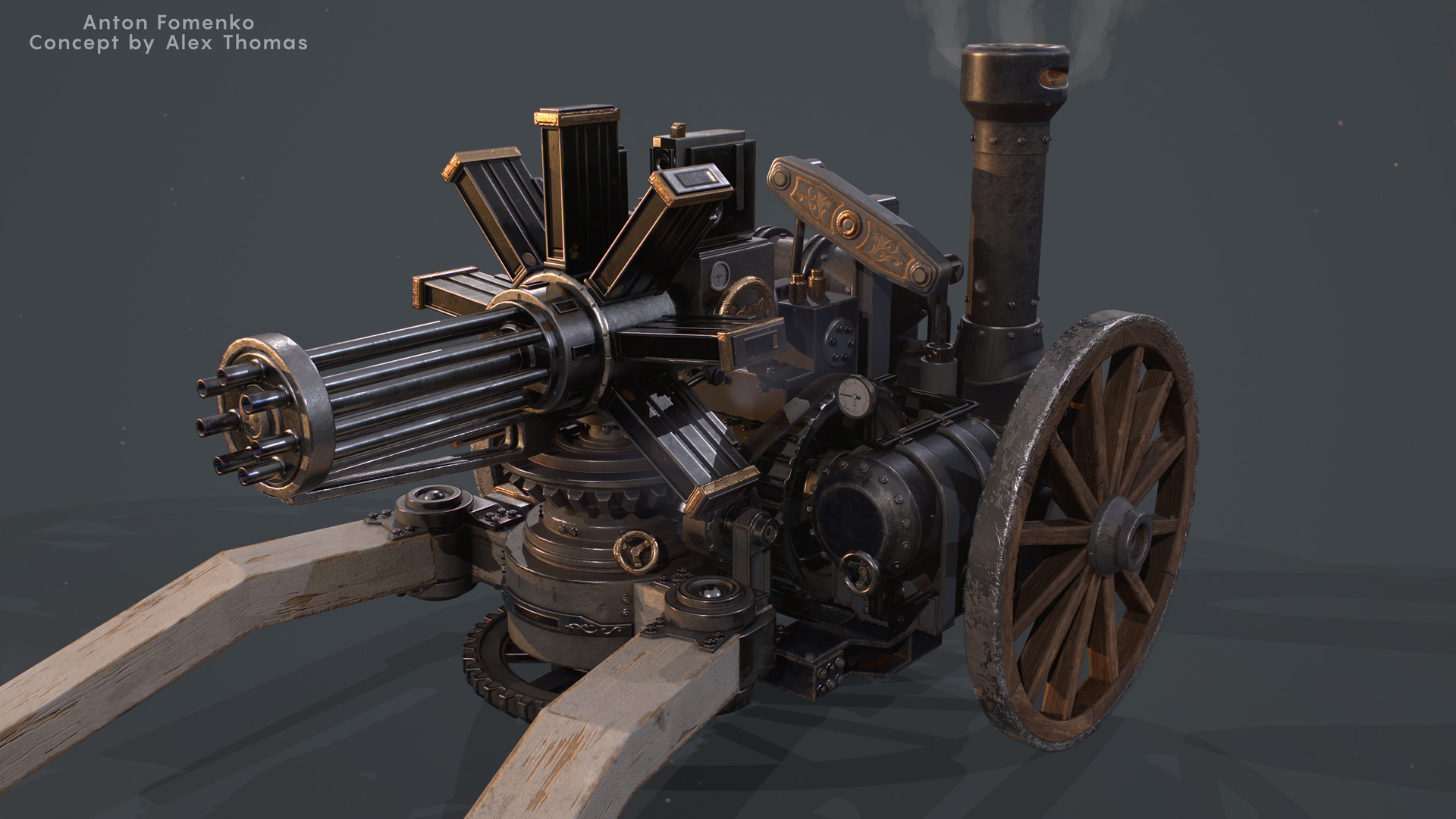 Anton Fomenko - Steam powered gatling gun sentry