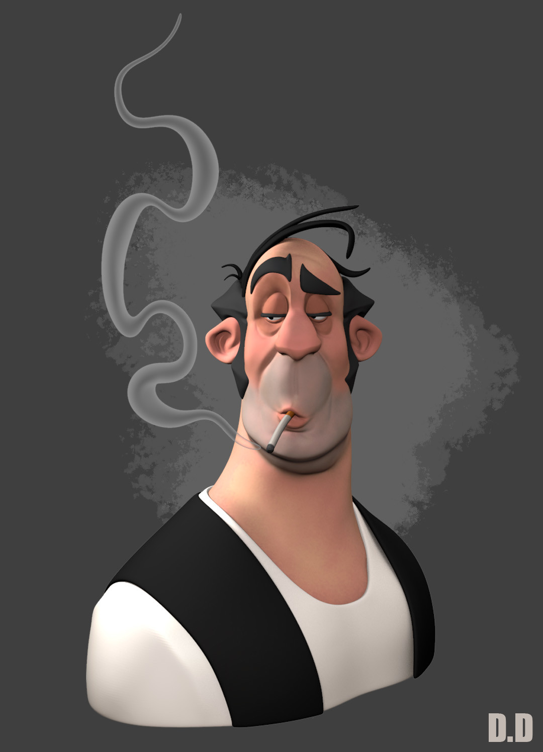ArtStation - Smoking guy