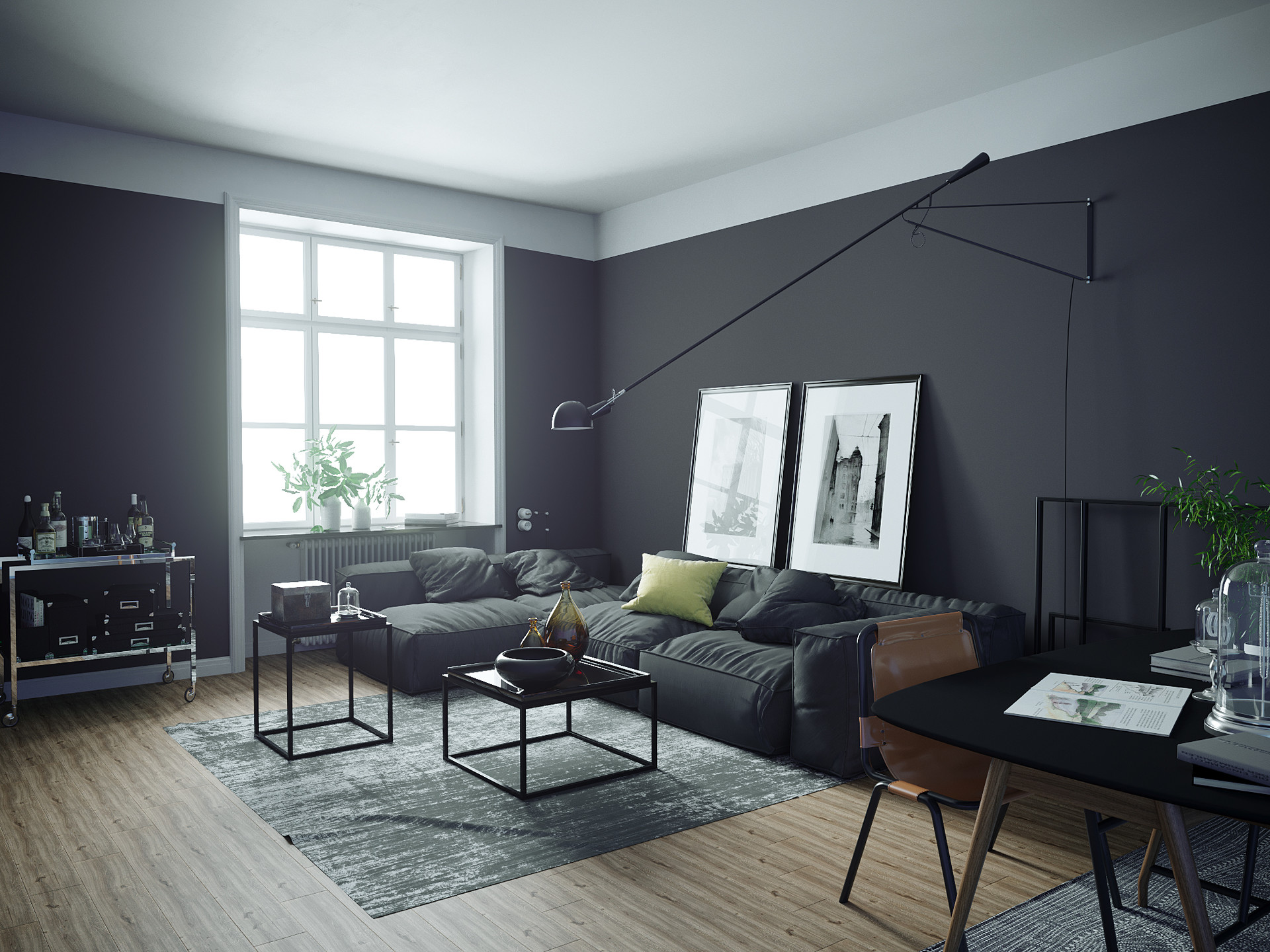 Vlad Bychenkov - Dark Apartment Interior Design. Reference
