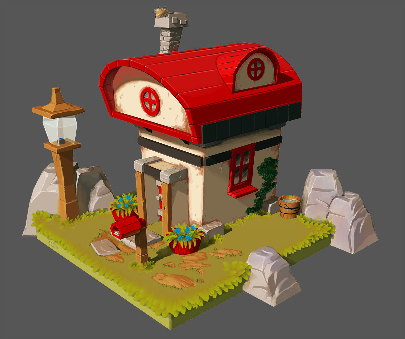 ArtStation - Isometric Fantasy Cottage