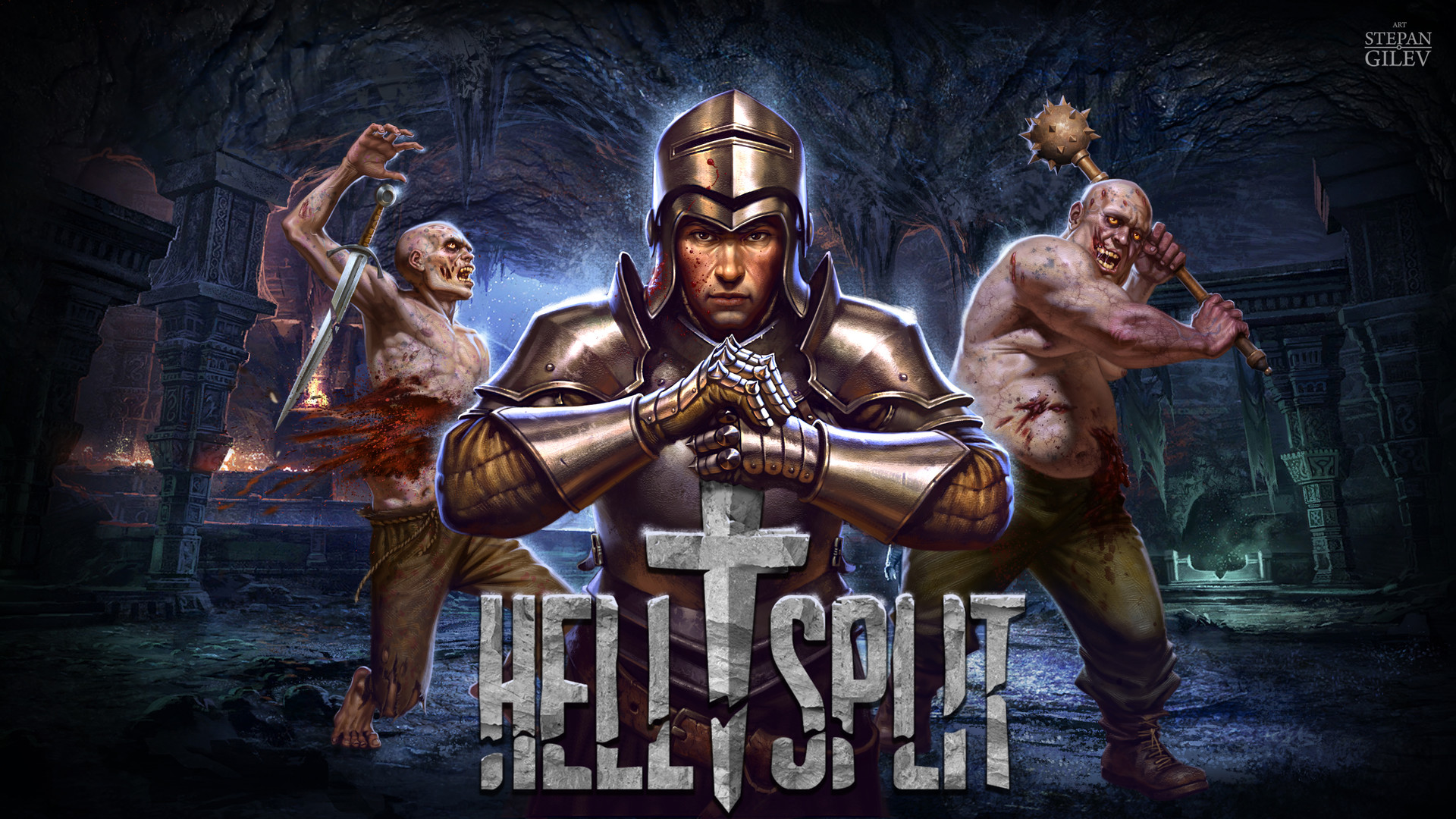 ArtStation - HellSplit . Knight VS zombie. Воин против зомби.