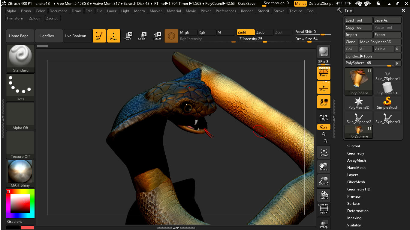 ArtStation - zbrush snake modelling