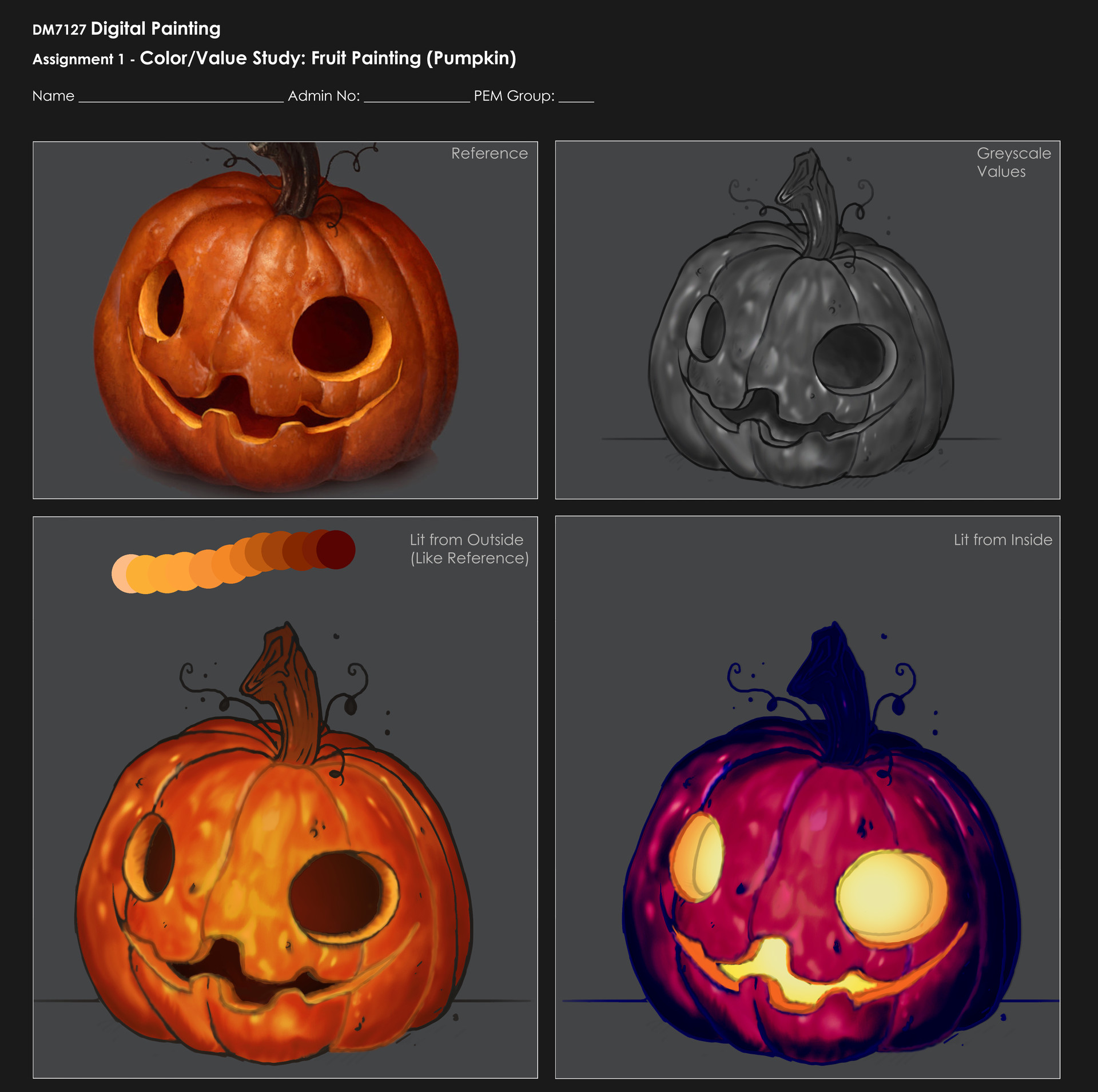 ArtStation - Pumpkin (Colour/Value study)