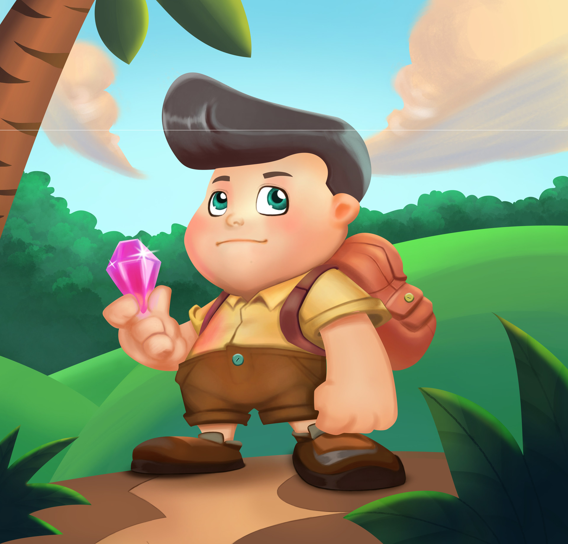 ArtStation - Adventure guy in Diamond hunting game