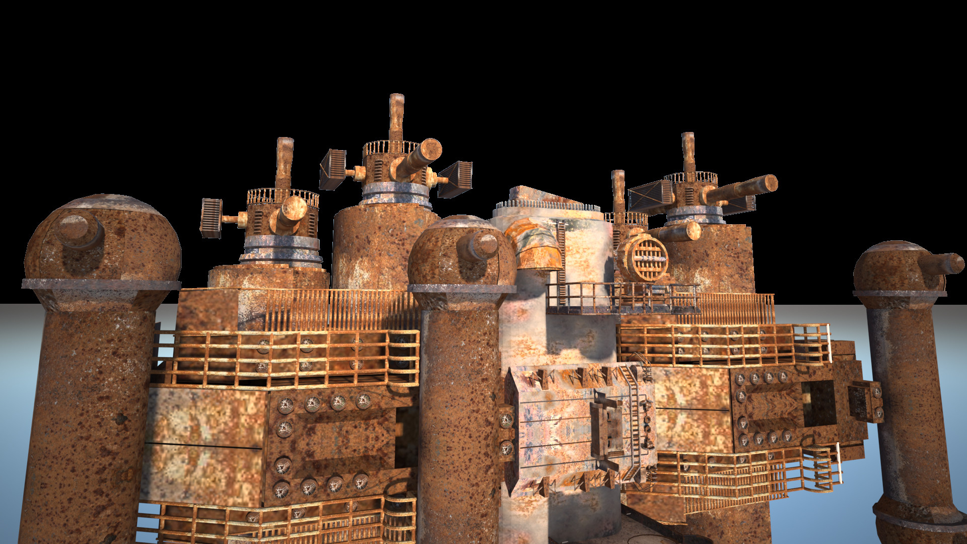 ArtStation - old war time ocean ship rusted craft