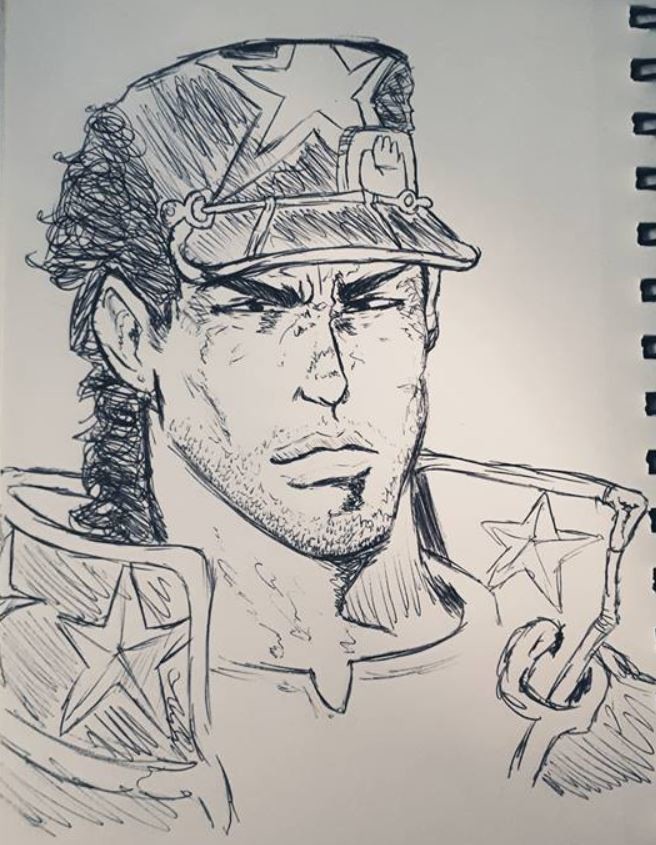 how to draw jotaro step by step