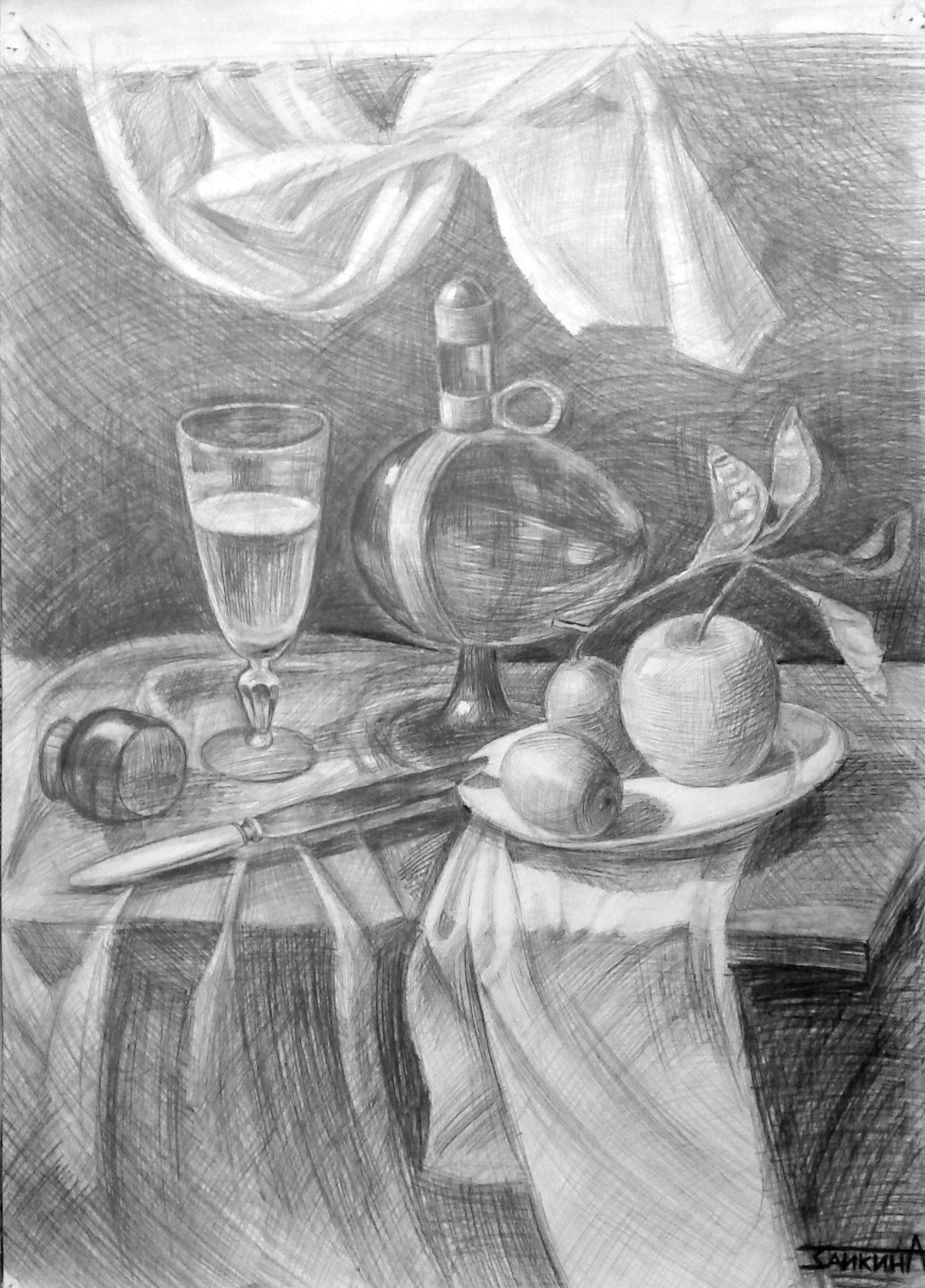 Alex Zaikin - Traditional 2D Study - Pencil Drawings