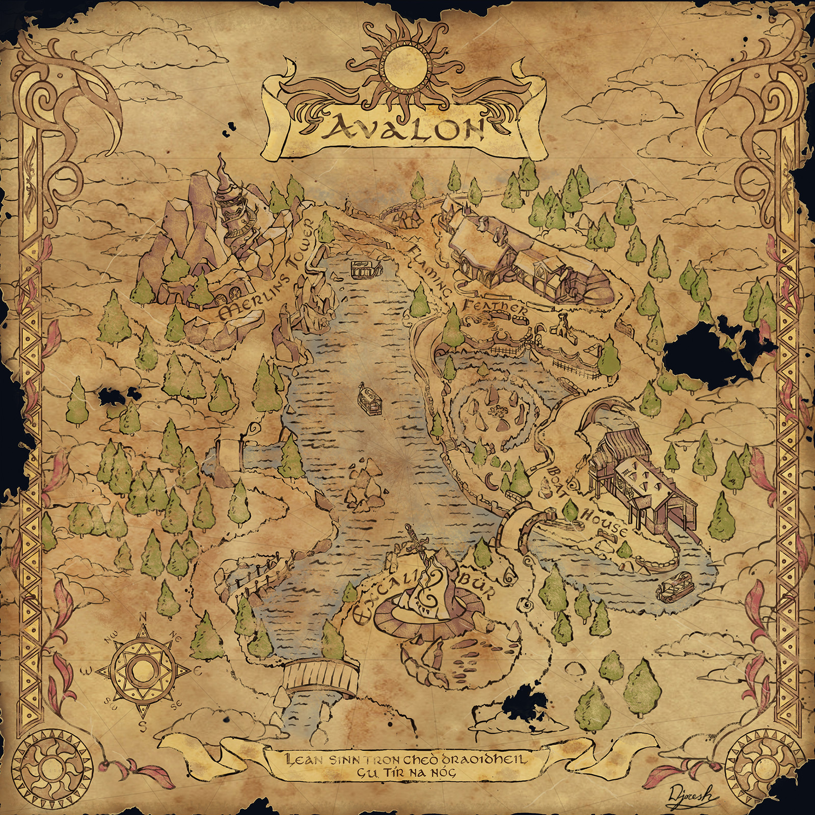 Djoresh Illustrations - Map of Avalon