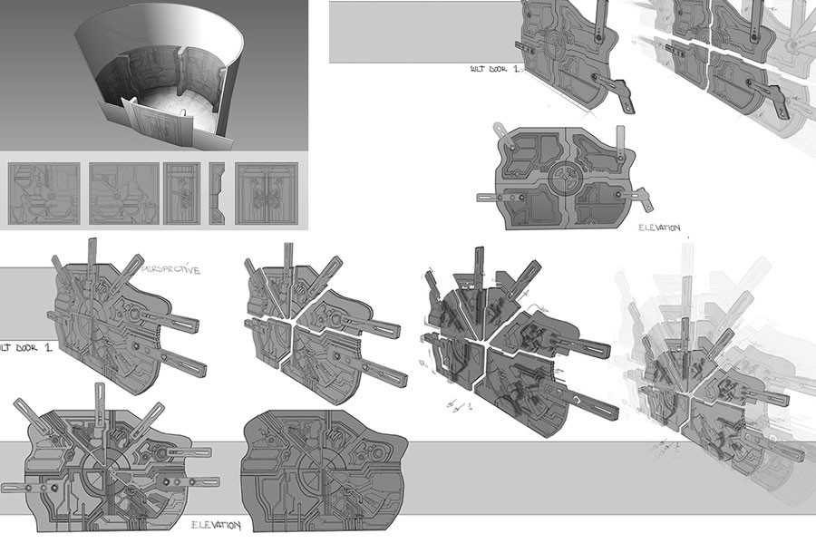 ArtStation - Mechanical Door Design for Amusement Park