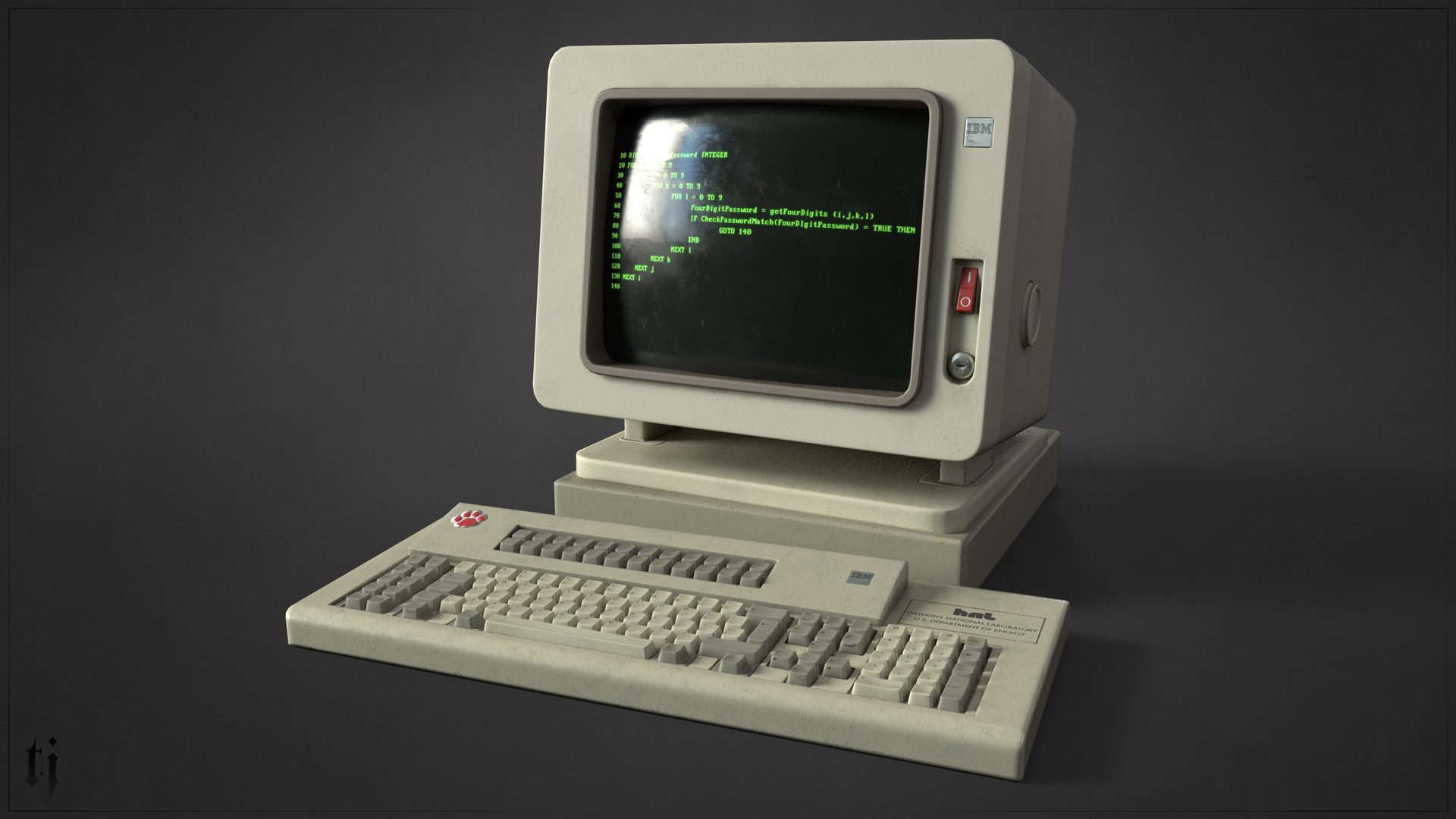 ArtStation - IBM 3180 & Stranger Things Scene WIP