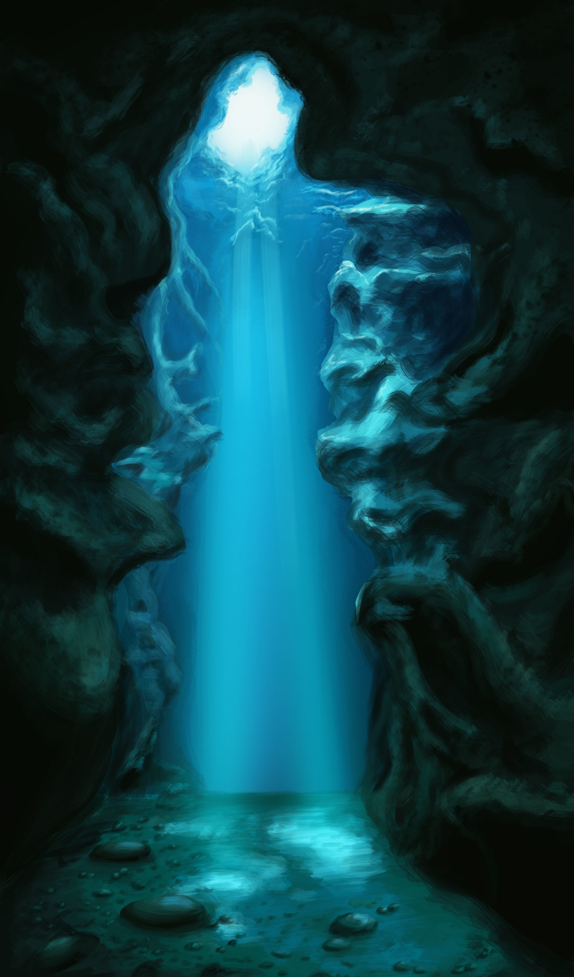 Underwater Cave Drawing