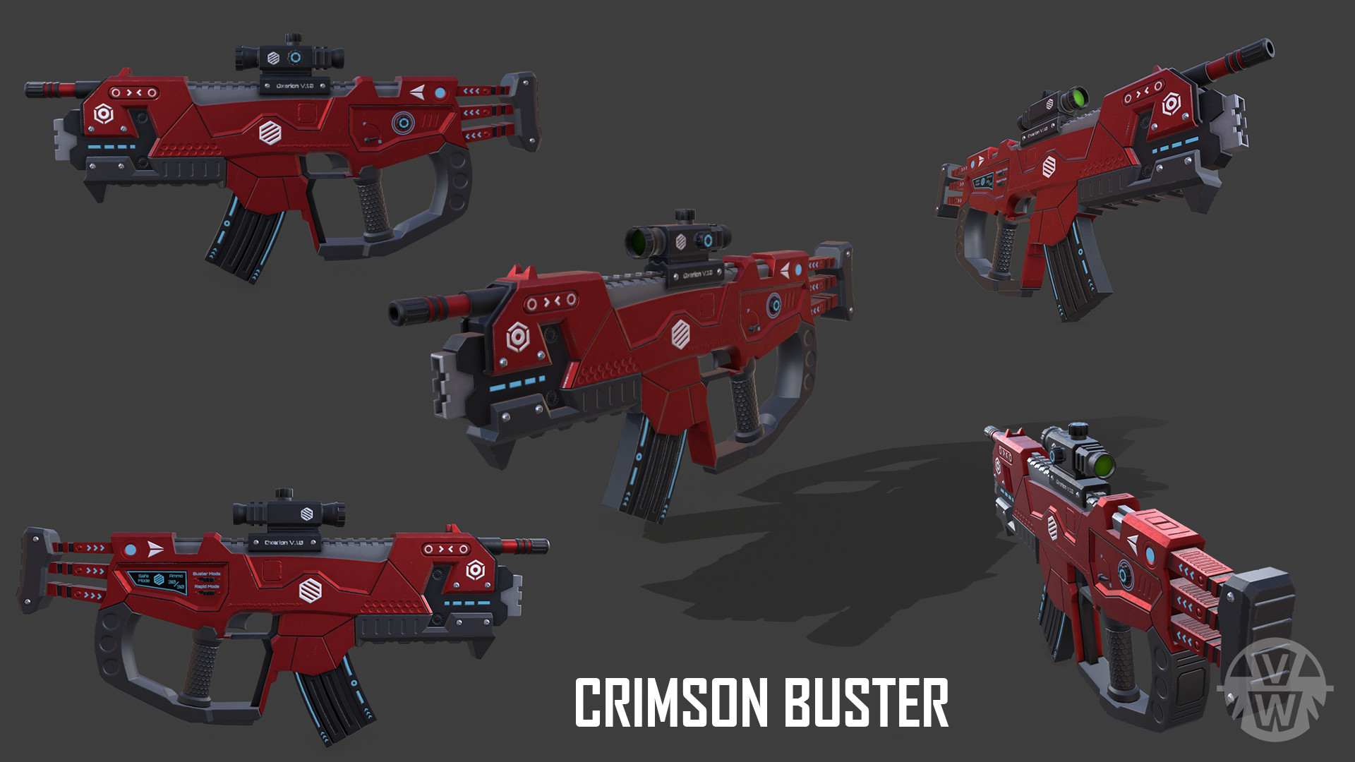 ArtStation - Crimson Buster - Oxarion Sub Machine Gun (Sci Fi SMG)