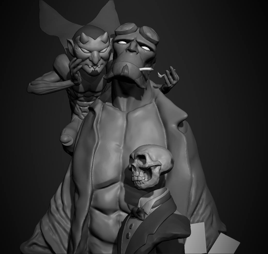 ArtStation - Mignola Hellboy (work in progress)