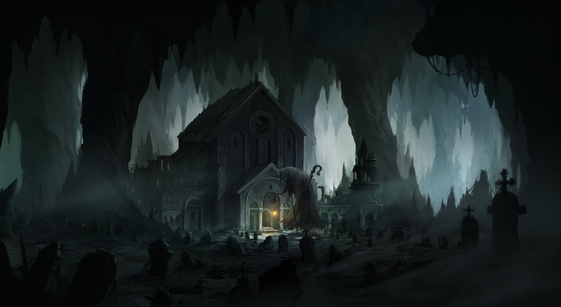 ArtStation - Monastery in the cave