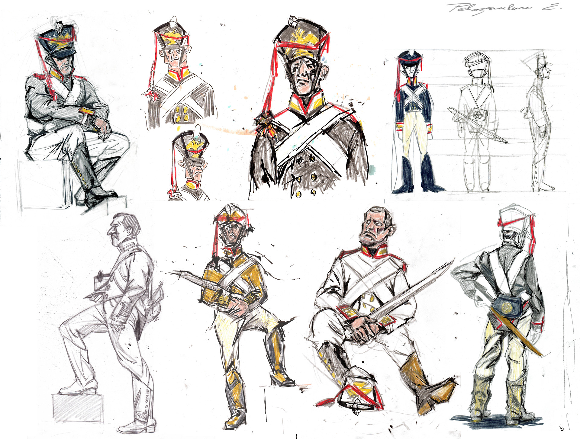 ArtStation - 10-20 min live drawings of a military men