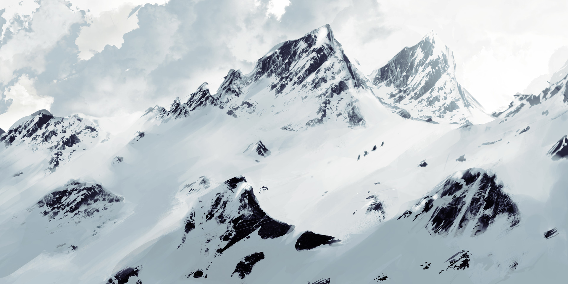 Snow Mountains Drawing